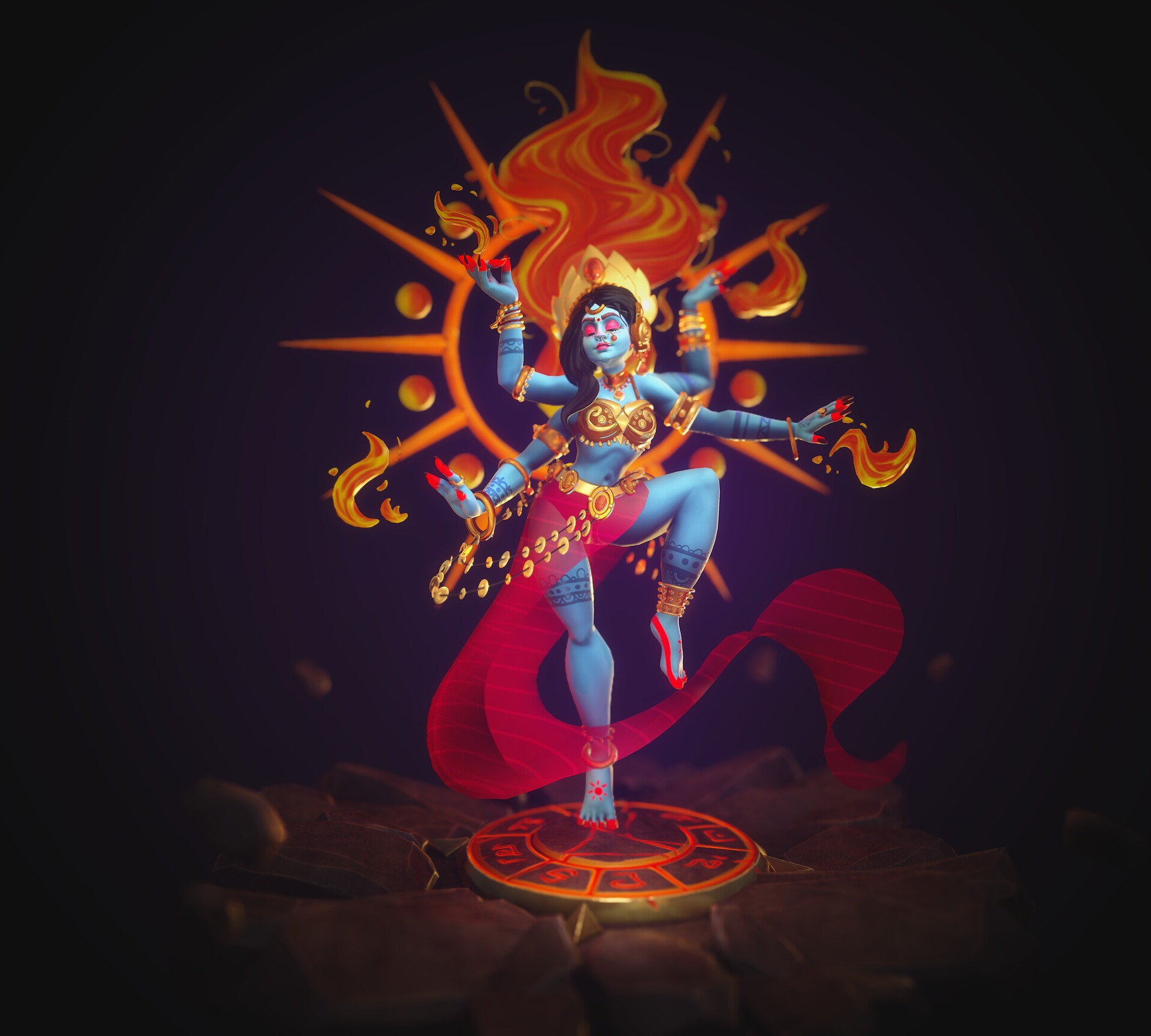 ArtStation - Maa Kali in Dancing pose.