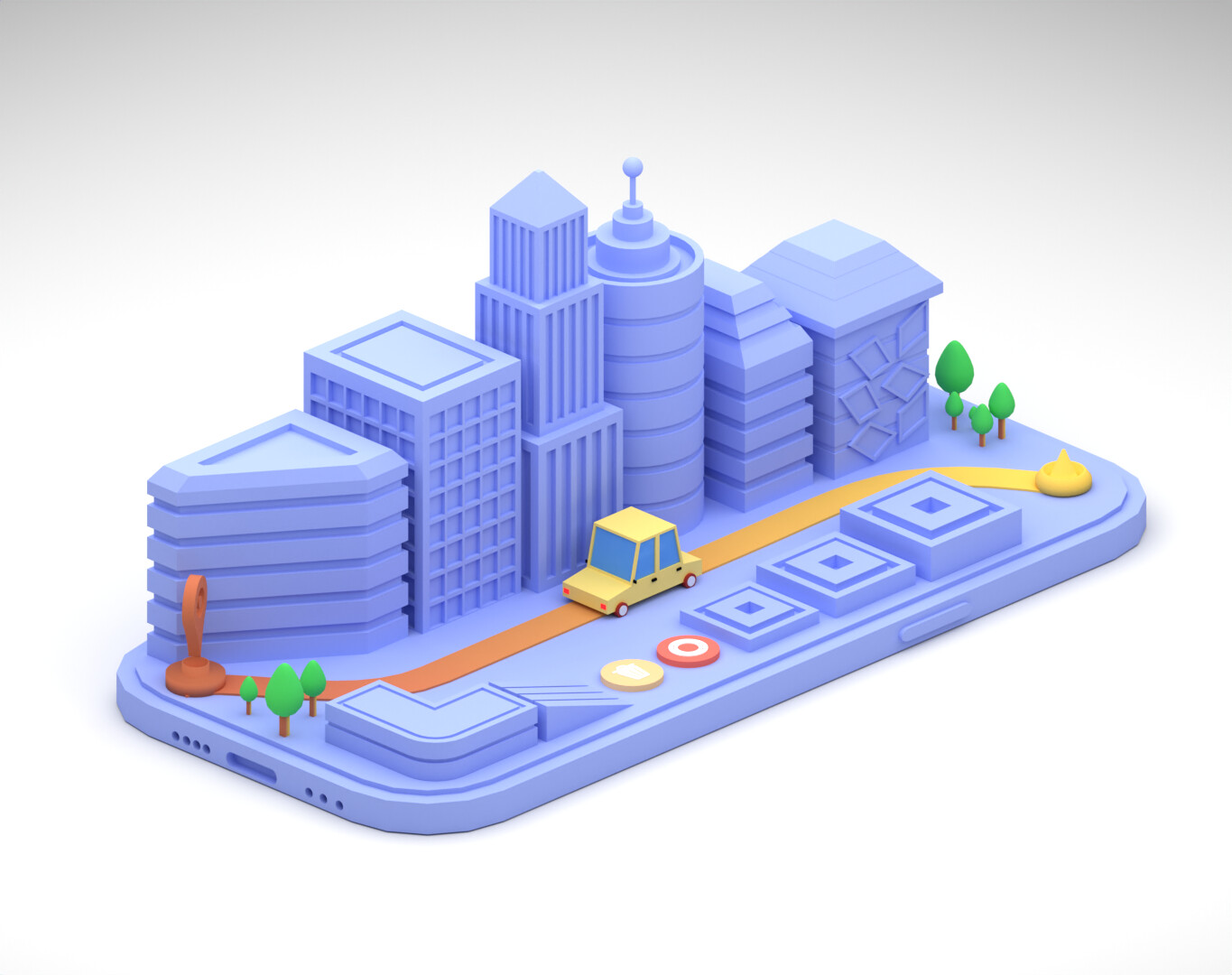 ArtStation - City map destination 3D isometric illustration