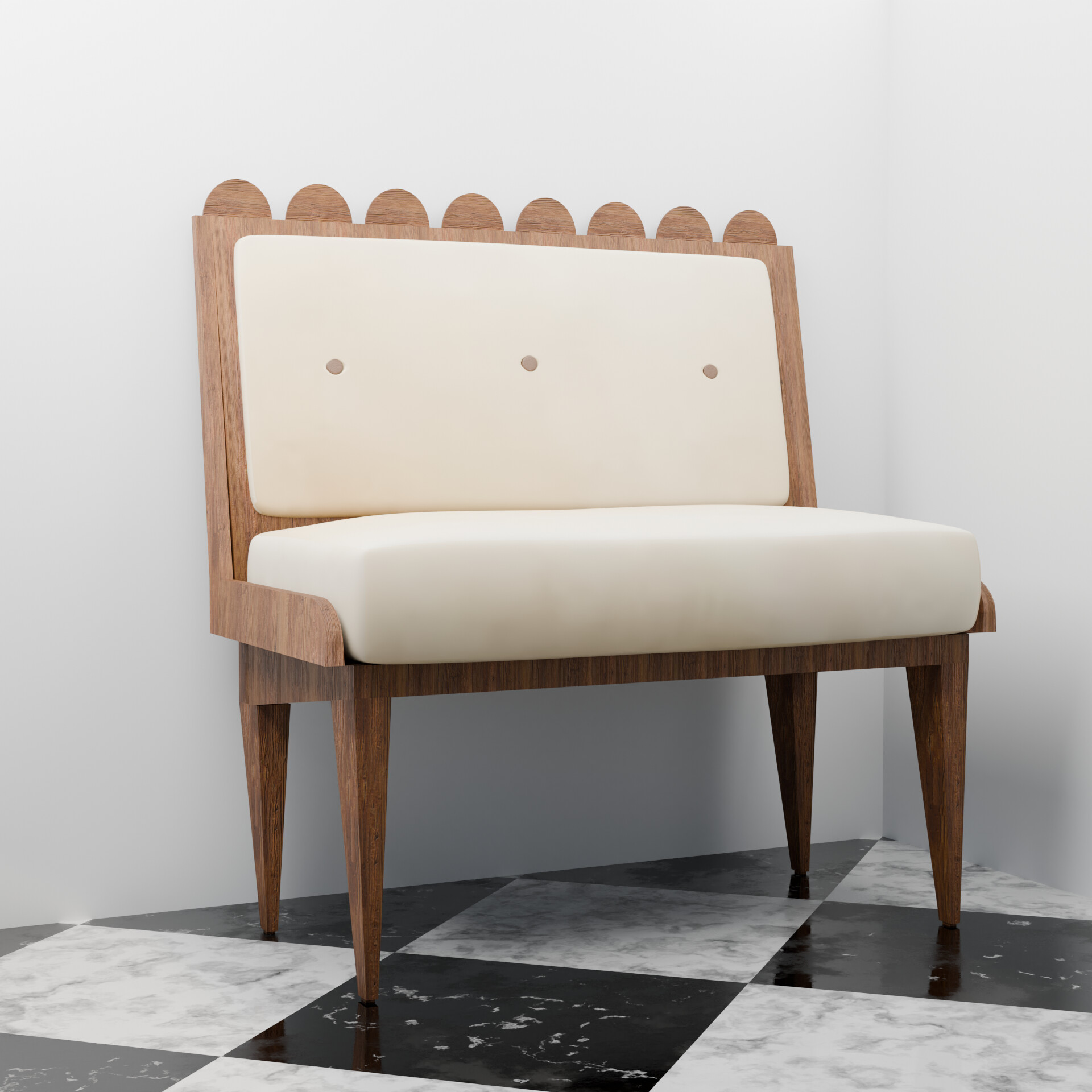 ArtStation - The 3d wooden bench