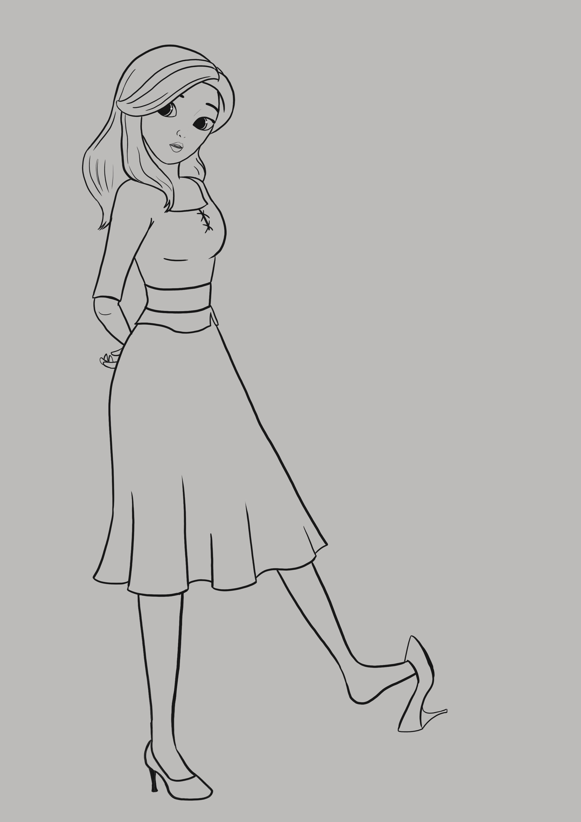 red shoes and the seven dwarfs coloring pages