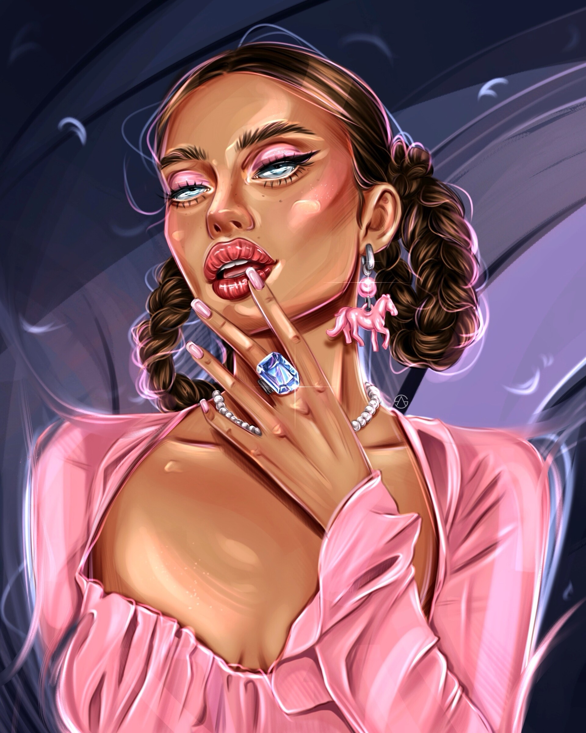 ArtStation - Lady in pink