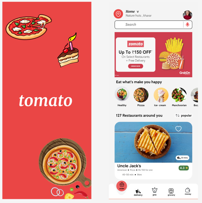 Rishabh Kumar - tomato mobile application using figma