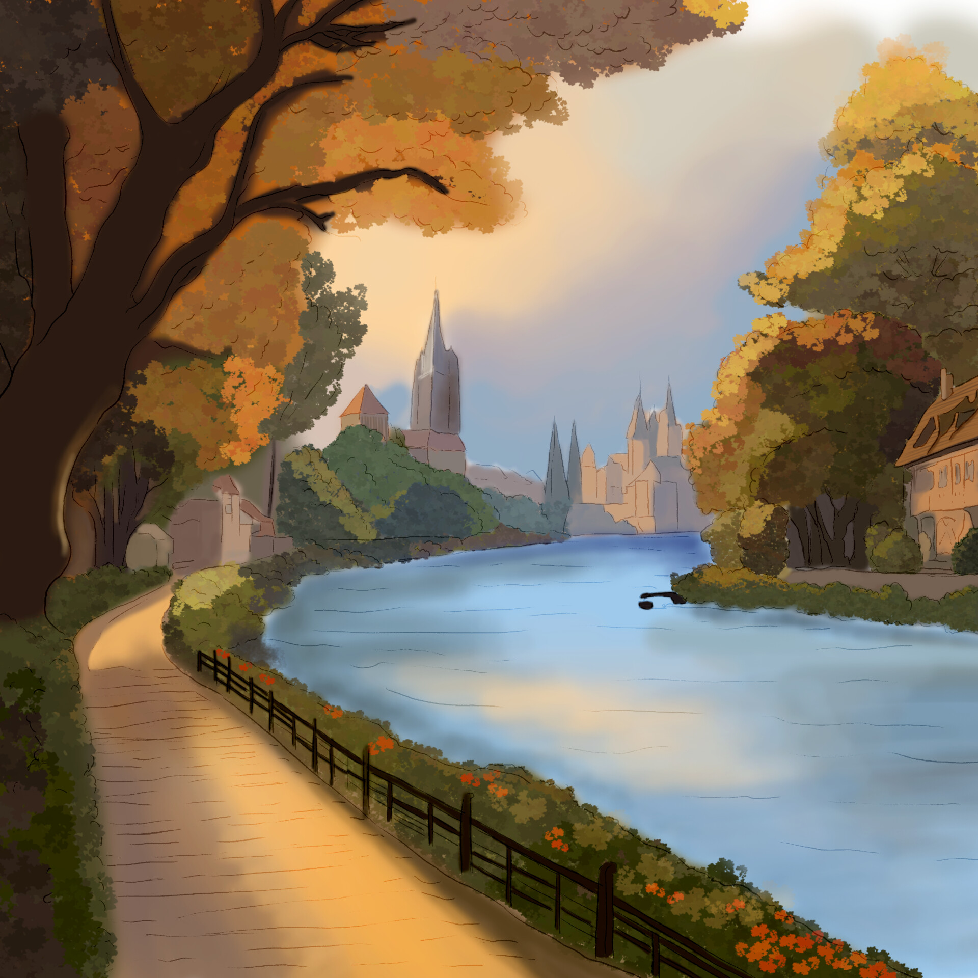 ArtStation - Digital Art- Minimalist Landscape