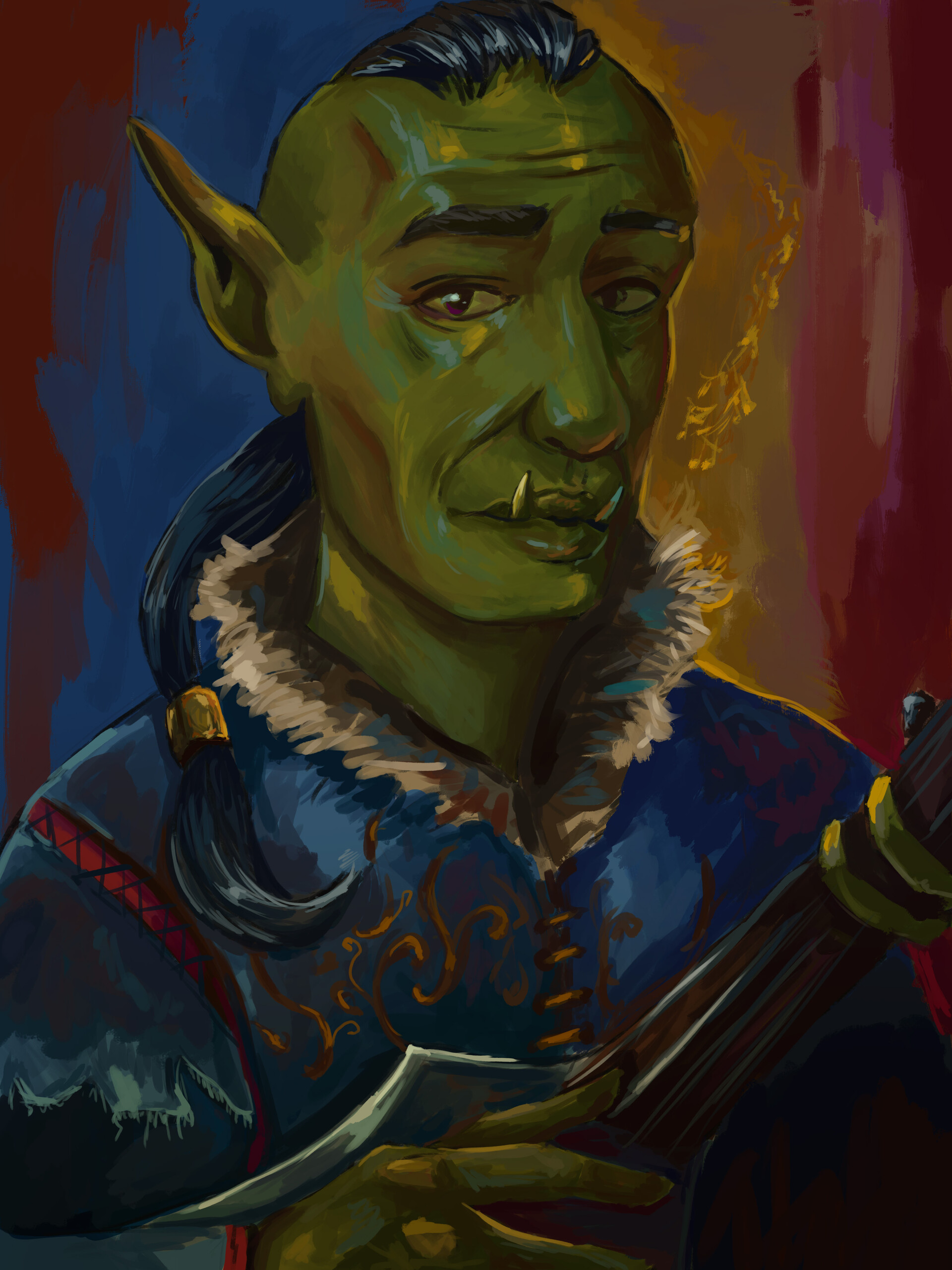 ArtStation - DnD half-orc painting
