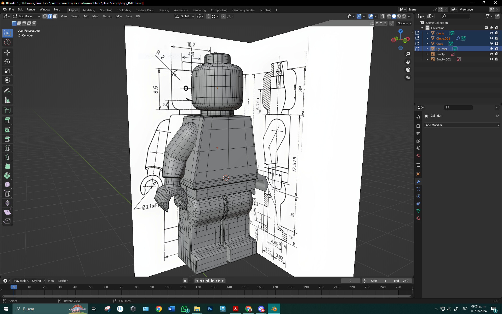 Jimena Maza Cardenas - Character Modelling Lego. Simple Humanoid Figure