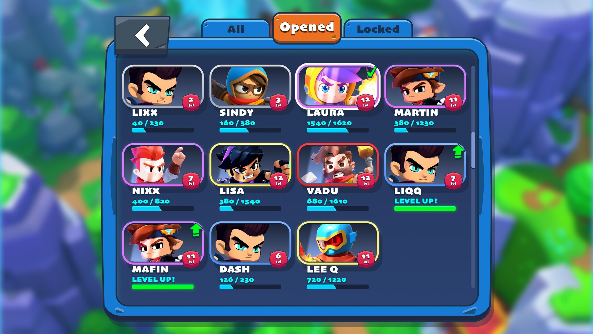 ArtStation - Hero List (casual, action mobile game)