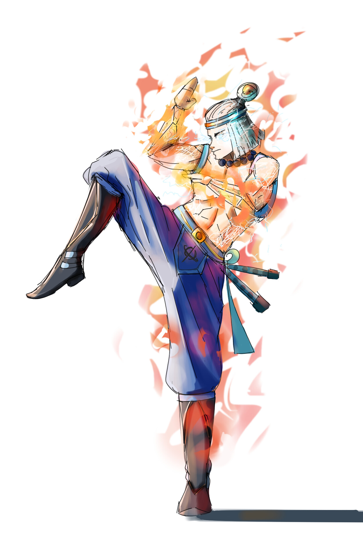 how to draw fire god liu kang