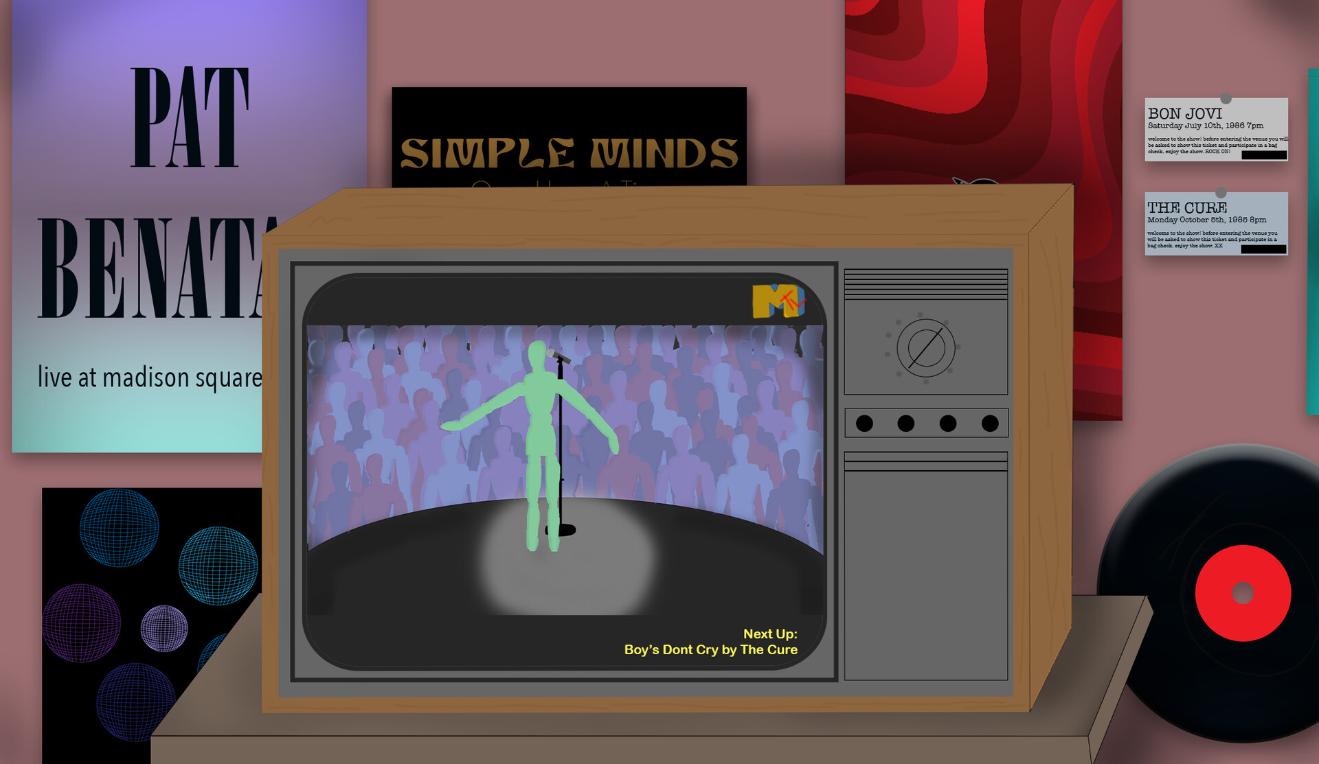 ArtStation - A glimpse into an 80s room--Assignment