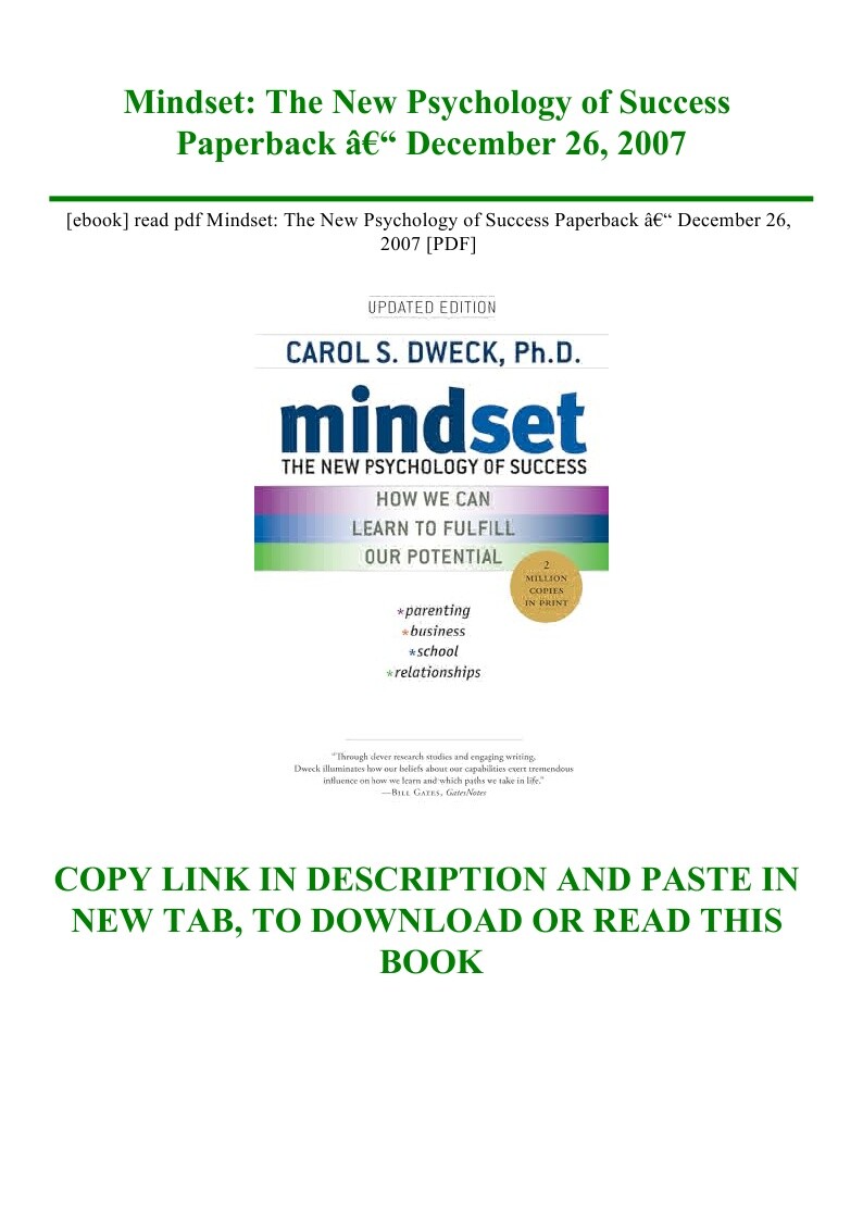 ArtStation - [ebook] read pdf Mindset The New Psychology of Success ...