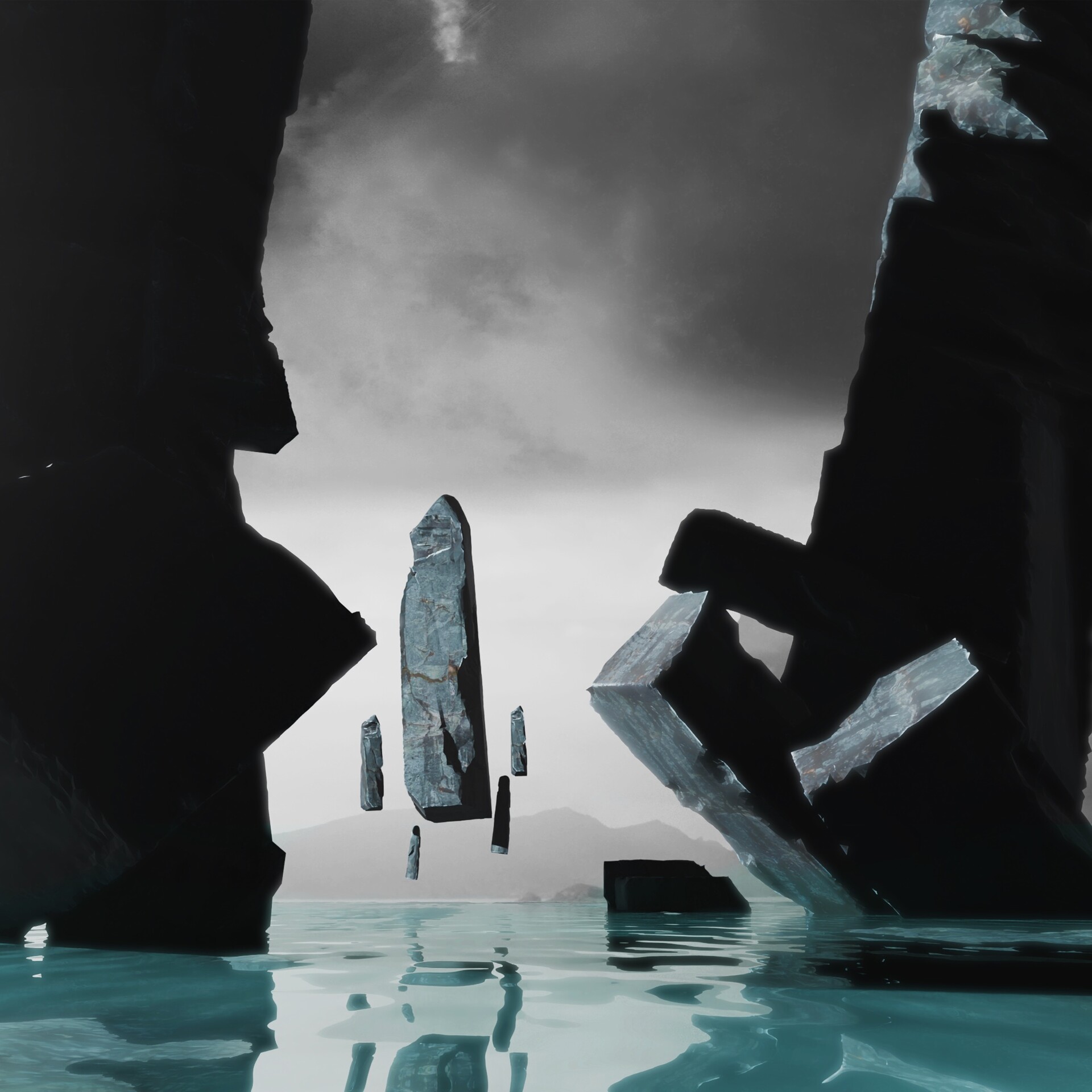 ArtStation - Crazy Rocks Plastic Water Landscape
