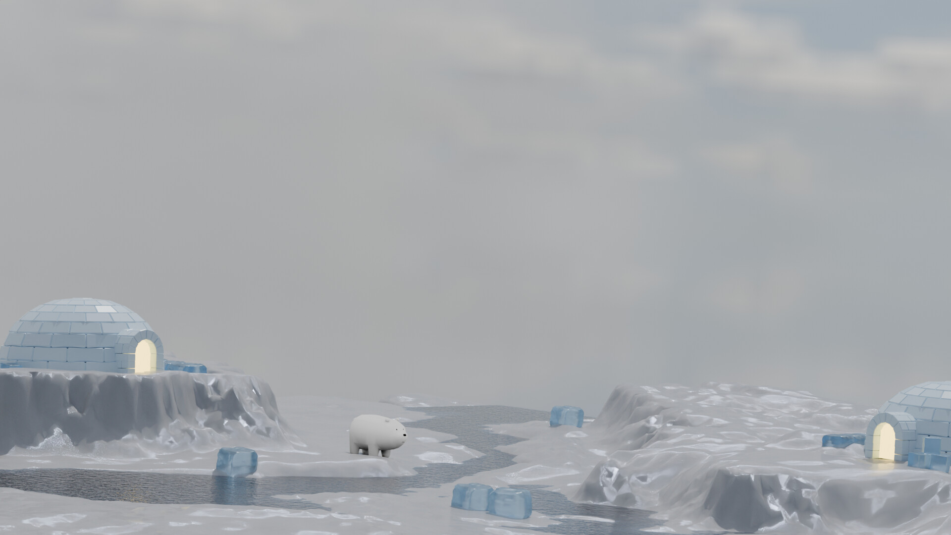 ArtStation - Low poly North Pole 3D