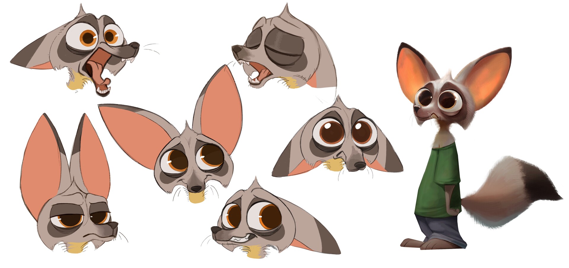ArtStation - Bat Eared Fox Character Design