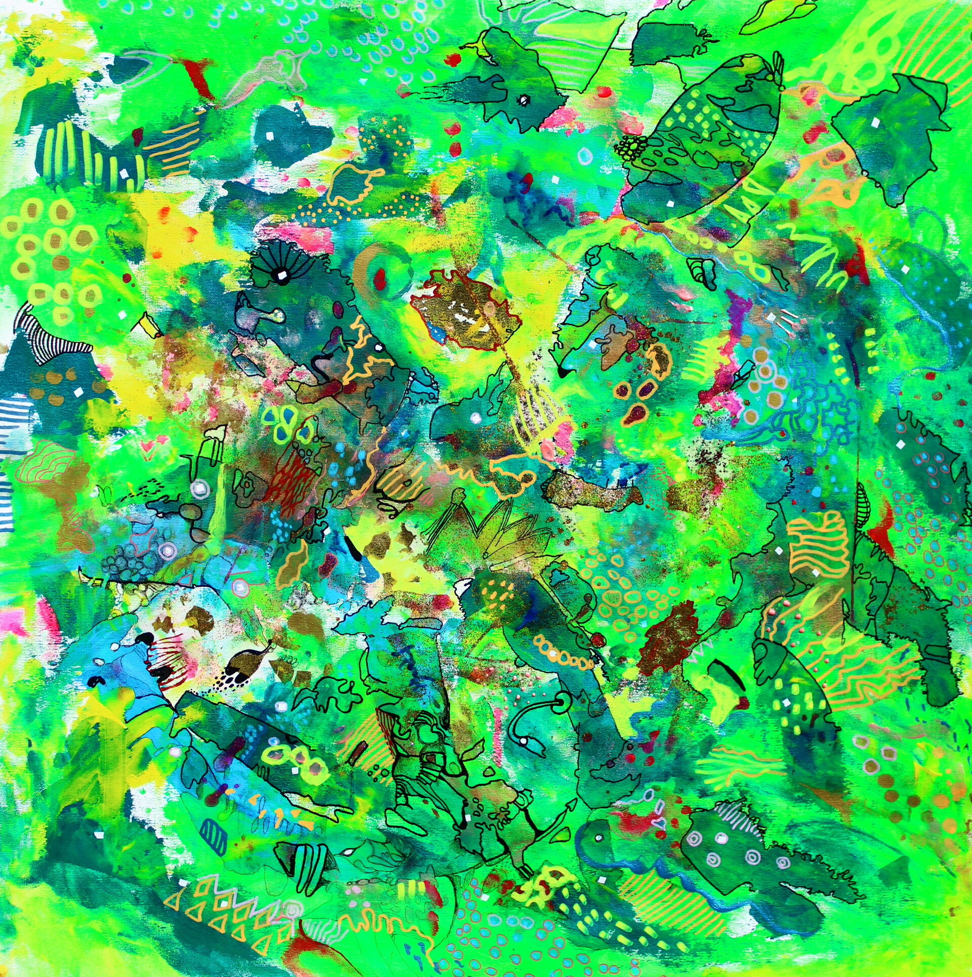 ArtStation - 659. Emerald Vibrant Abstract Expressionism/ Green Harmony ...