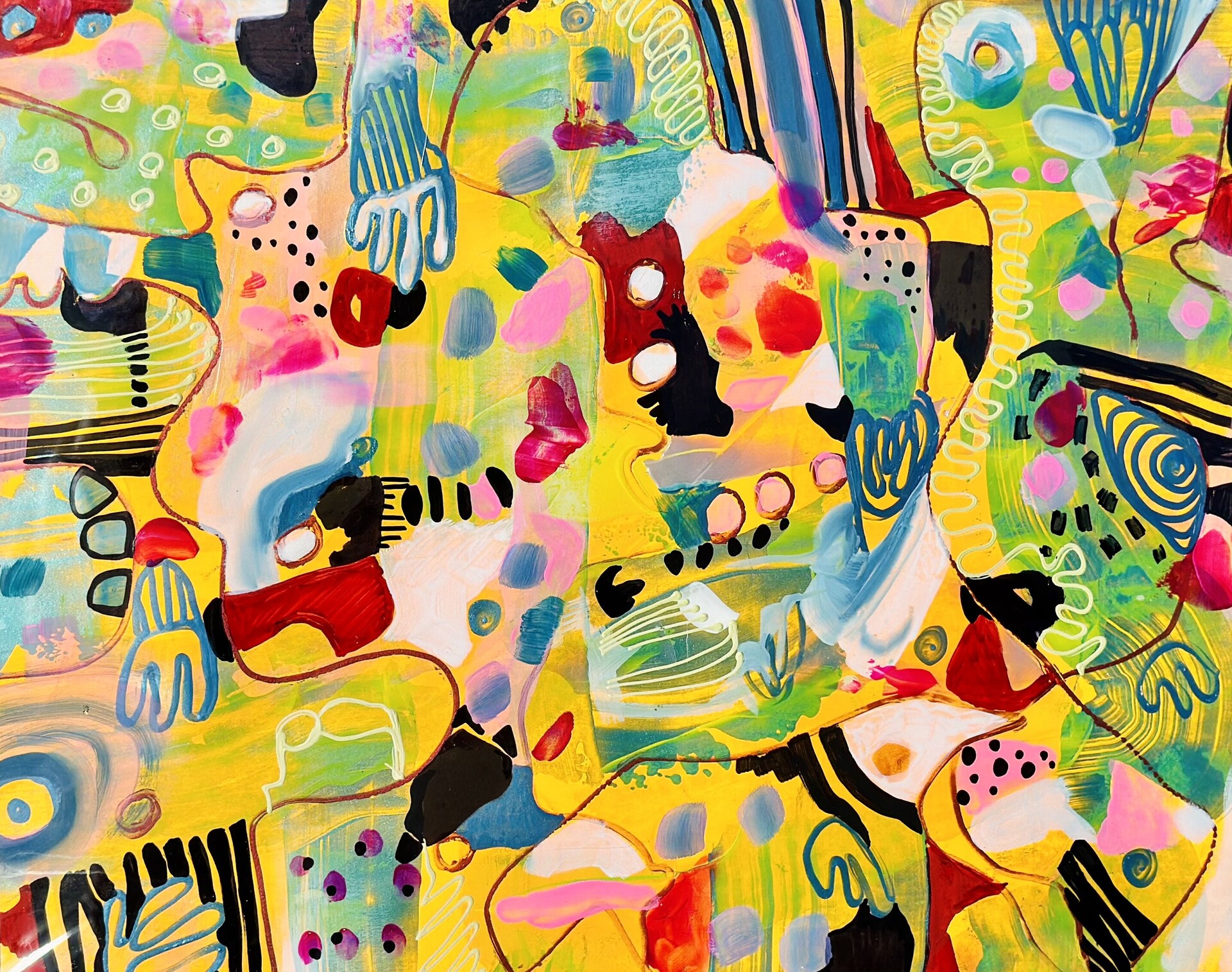 ArtStation - 634. Bright Colorful Abstract Composition. acrylic and ...