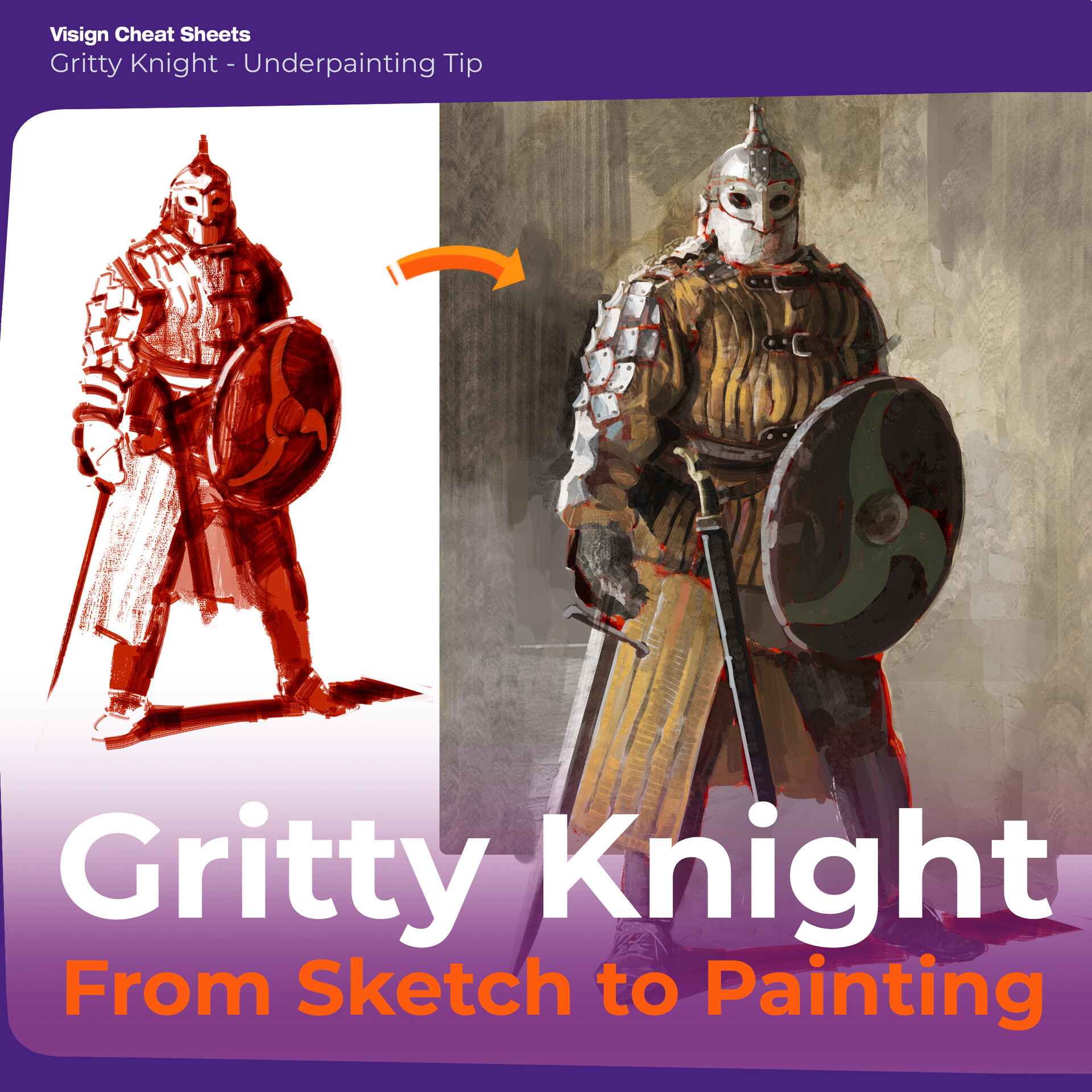 ArtStation - Visign Cheat Sheet: Underpainting - Gritty Knight