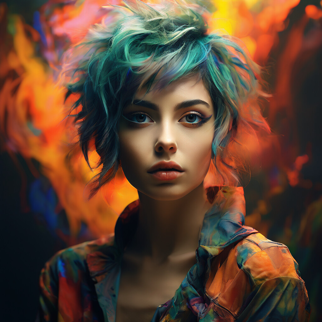 ArtStation - Woman in the style of Acid Pixie