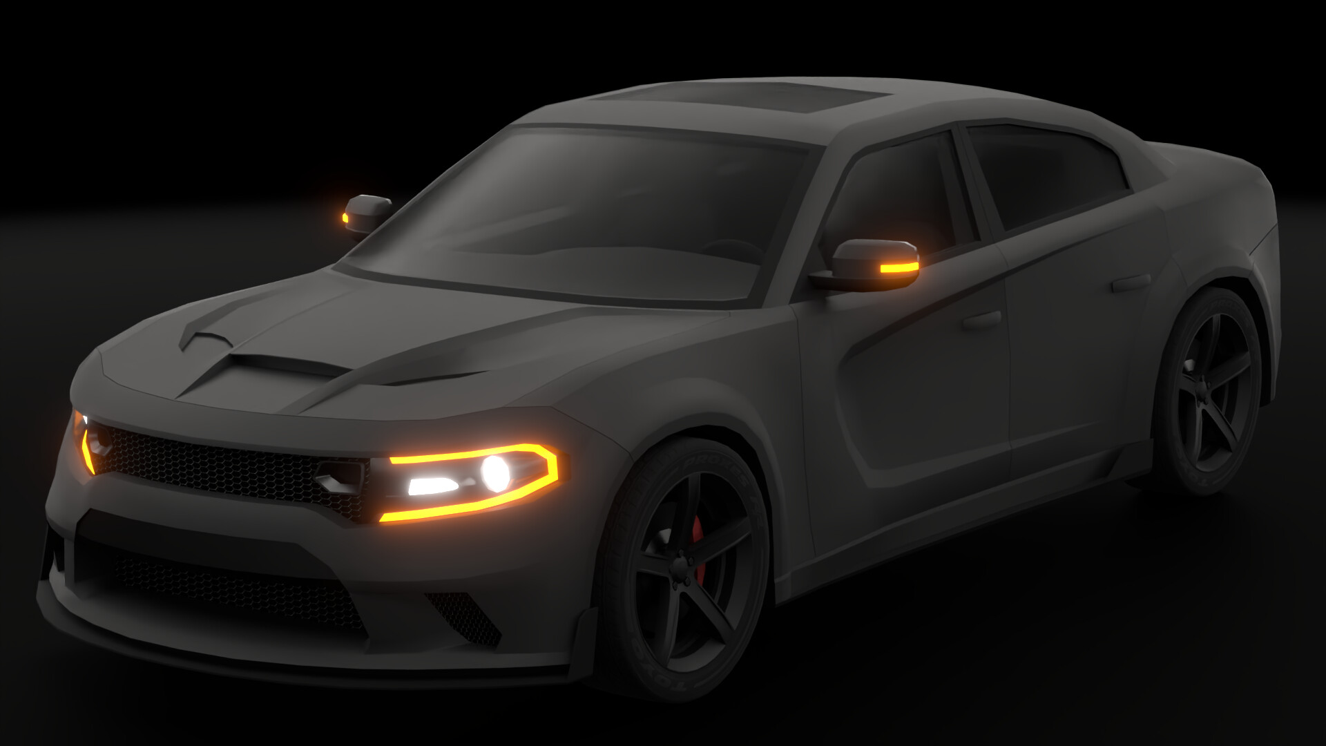 ArtStation - Mid-Poly Dodge Charger SRT Hellcat