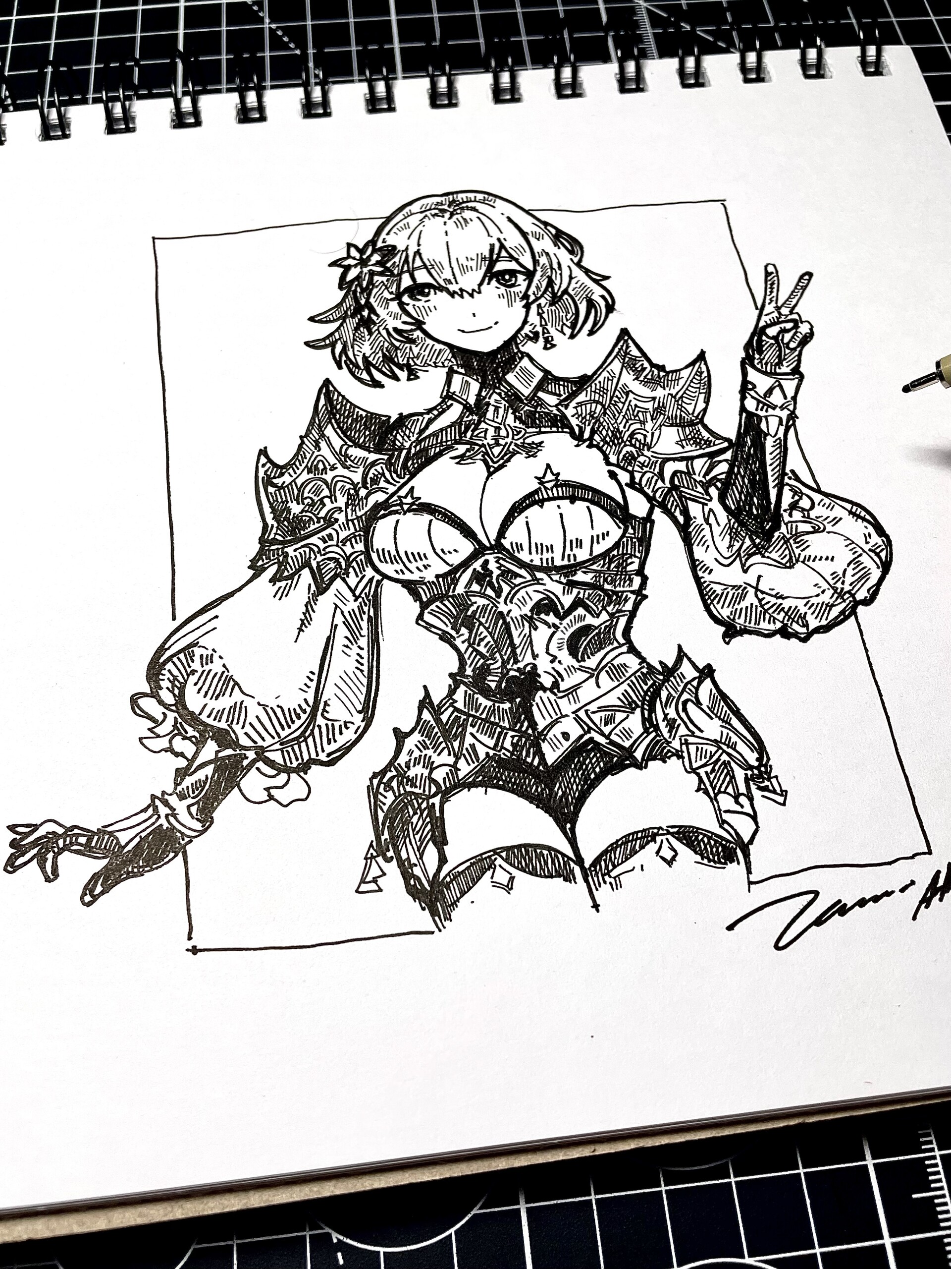 how to draw anime girl with armor