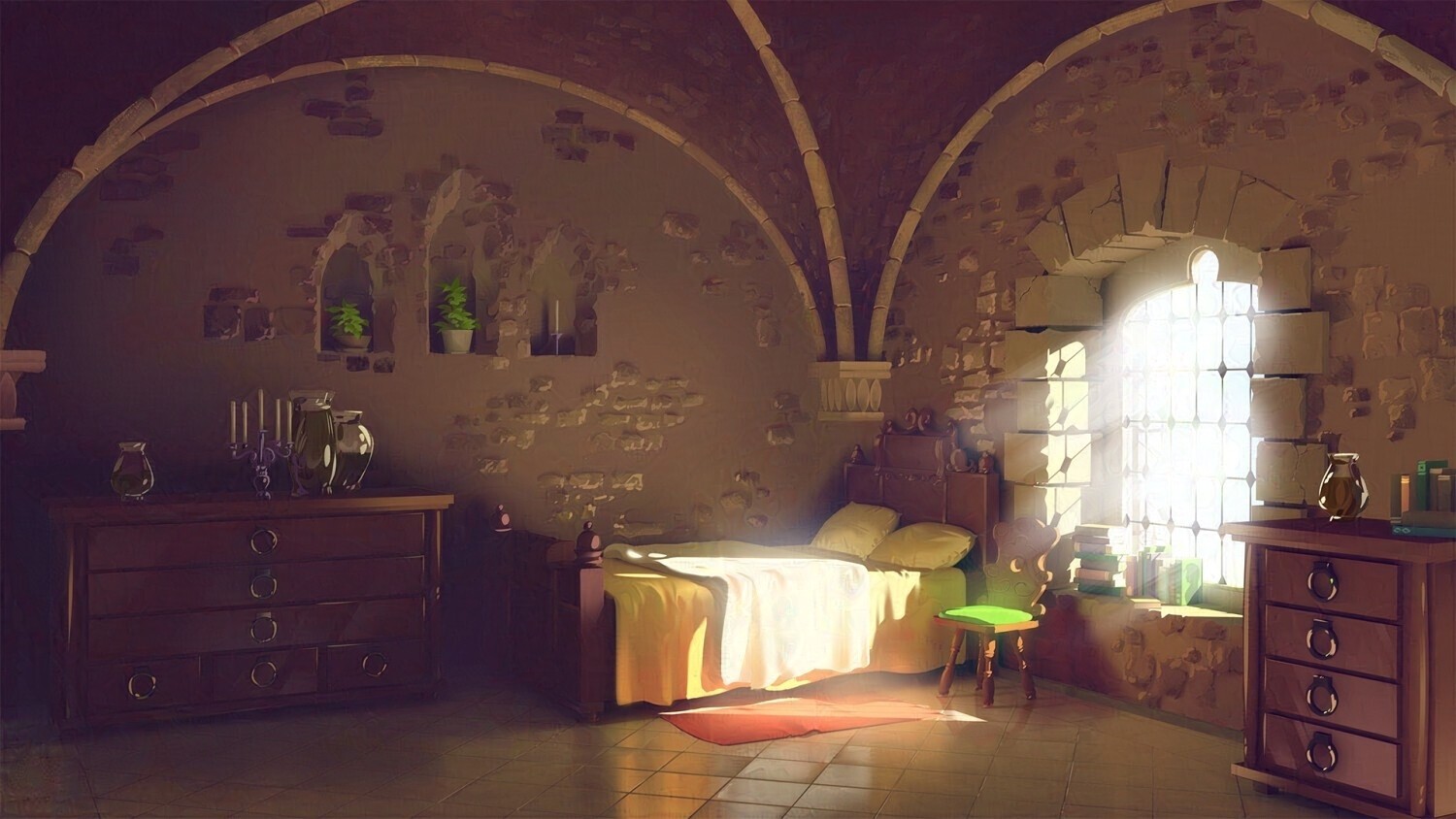 medieval bedroom background