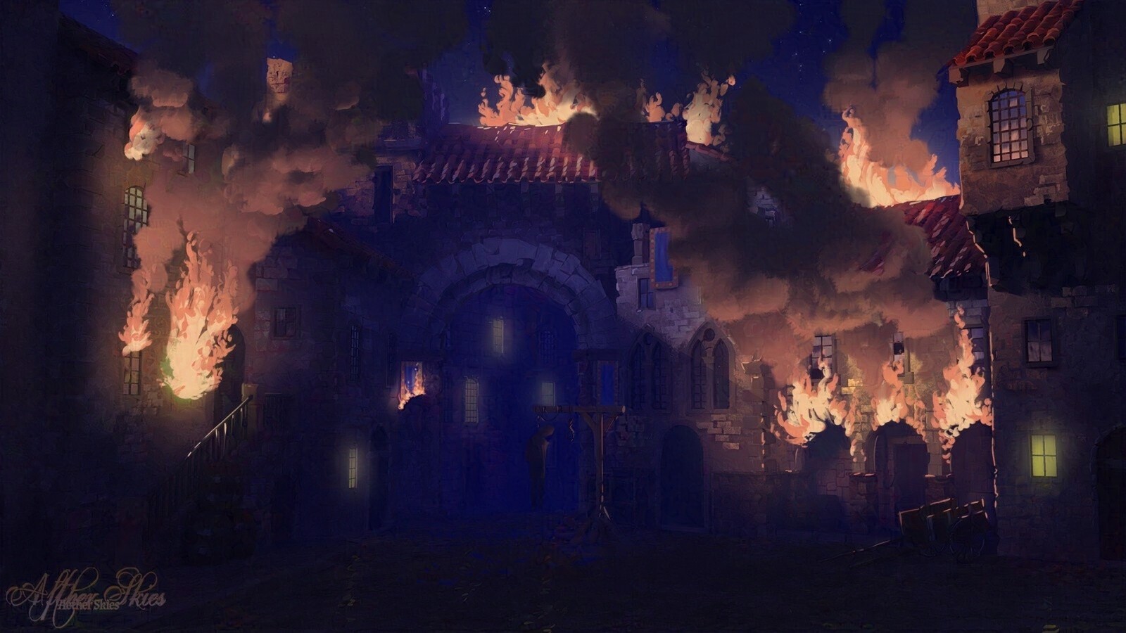 ArtStation - Medieval Night Street