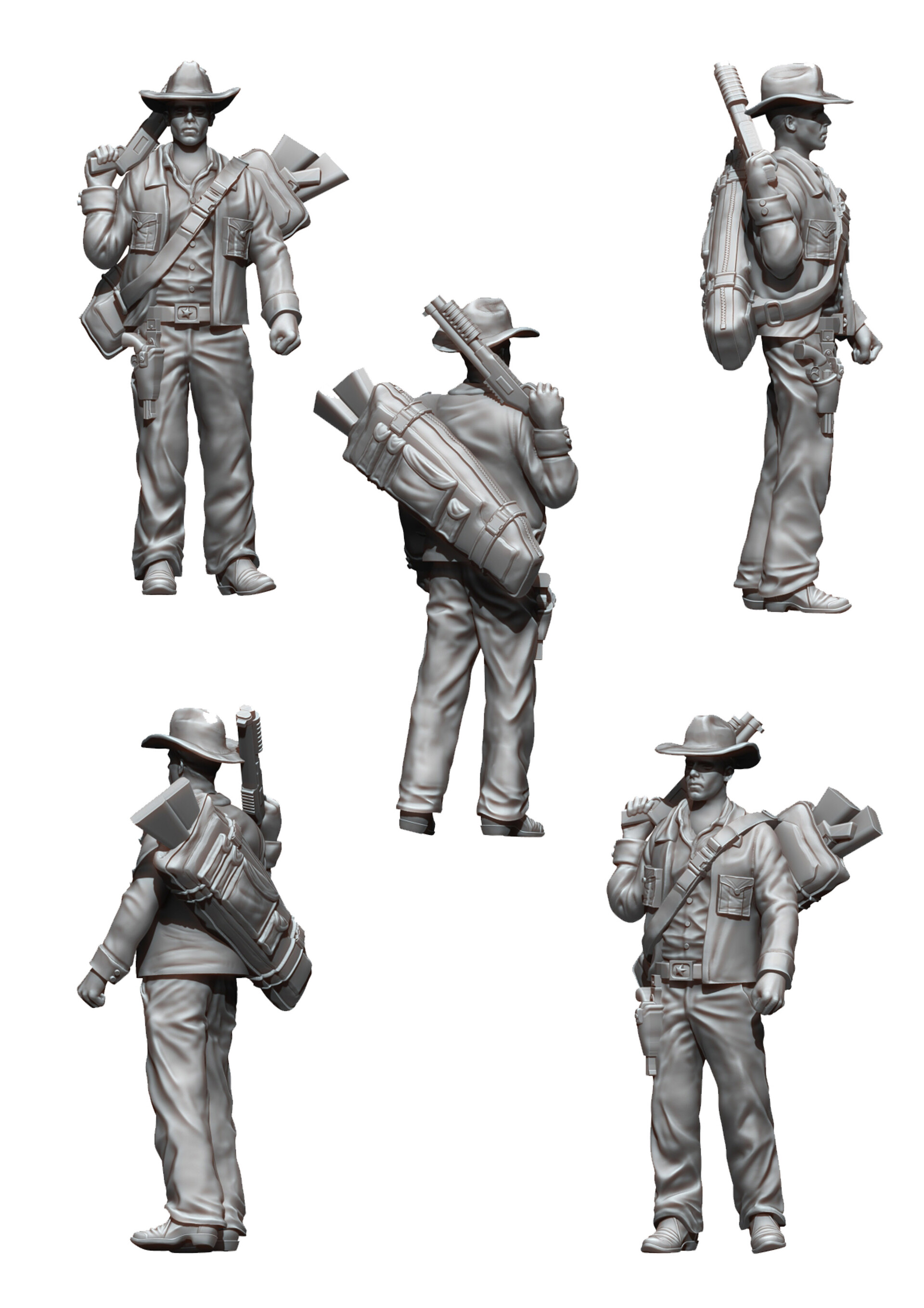 ArtStation - 28mm Zombie Survivor Miniatures, Zbrush / 3d Printing