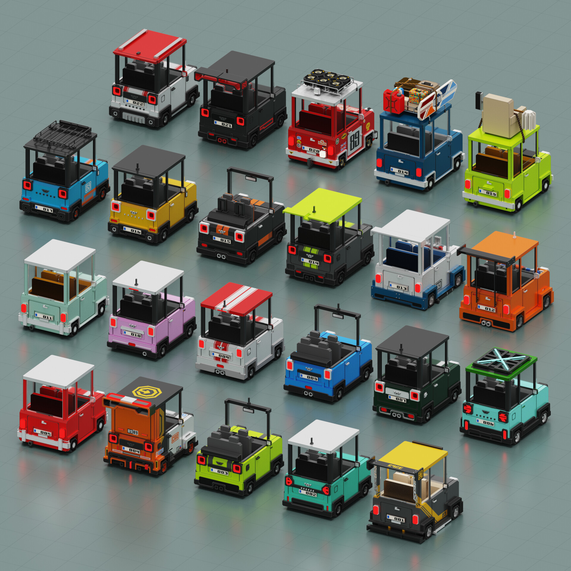 Voxelicious - Voxel Vehicles Pack 001 - 022 (22 vehicles)