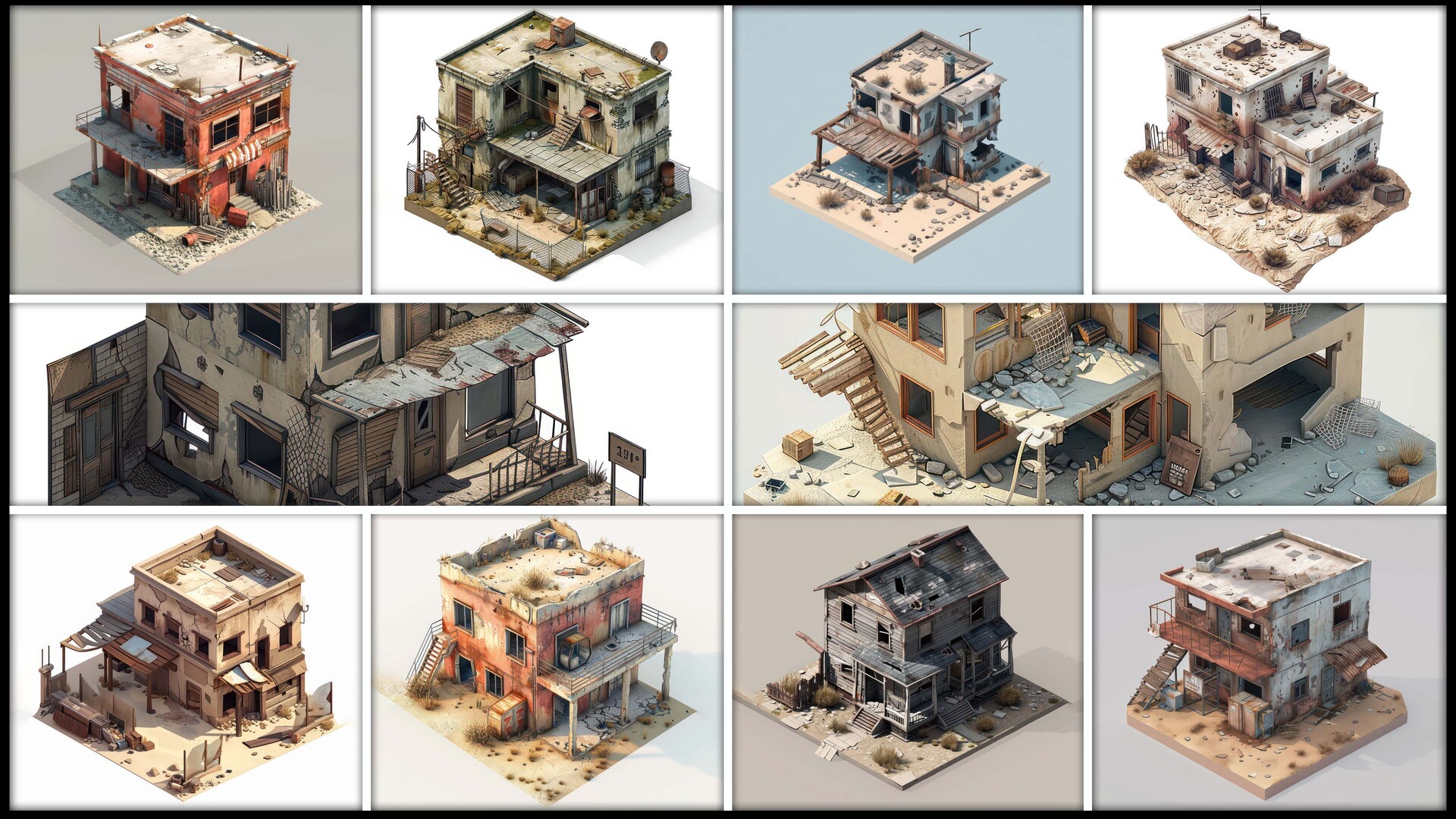 Ferial Concept - 🔹200 Post Apocalypse House - Isometric Reference Image ...