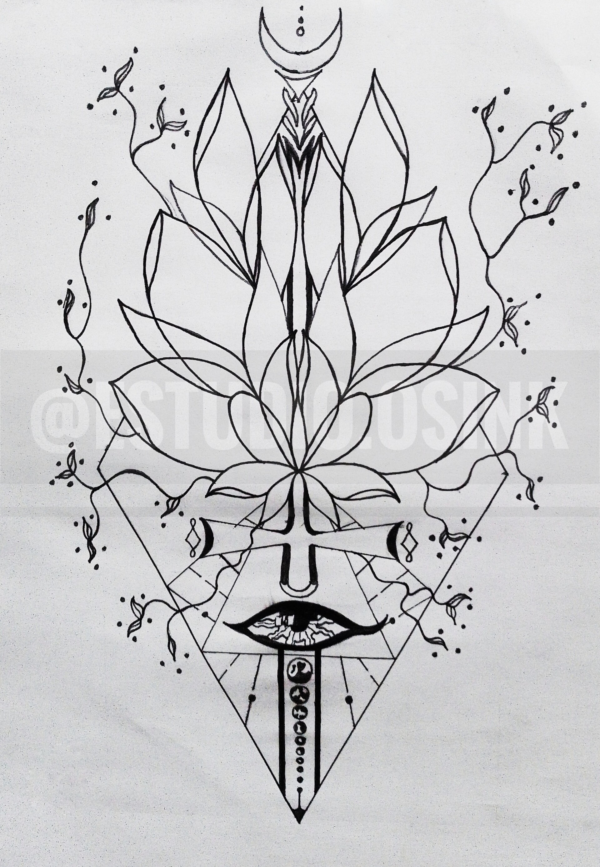 ArtStation - Lotus Eye by Osíris Nilceilly (2024 - tattoo project)