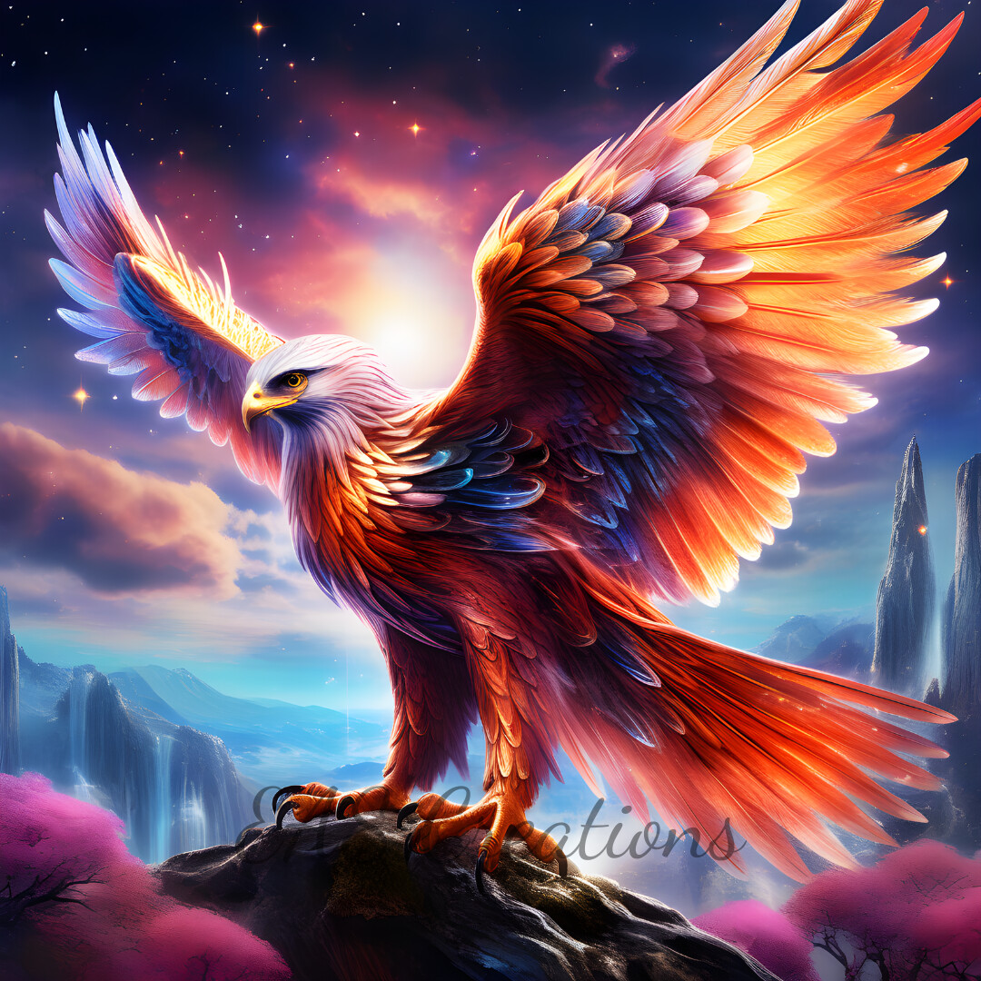 ArtStation - Celestial Seraphim Falcon: Guardian of Divine Realms