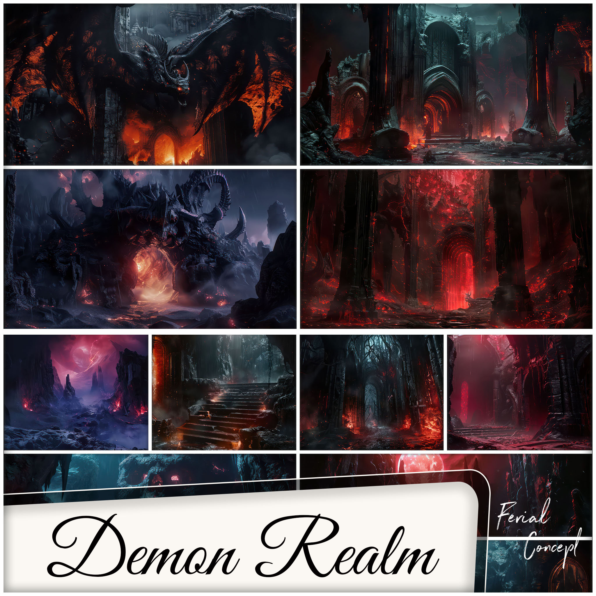 Ferial Concept - 🔹200 Demon Realm - Fantasy Concept Reference Image ...
