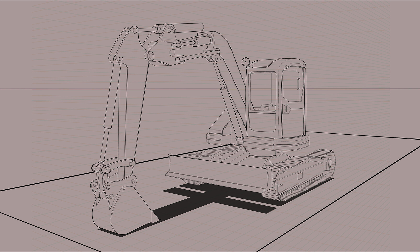 ArtStation - Perspective study - Excavator