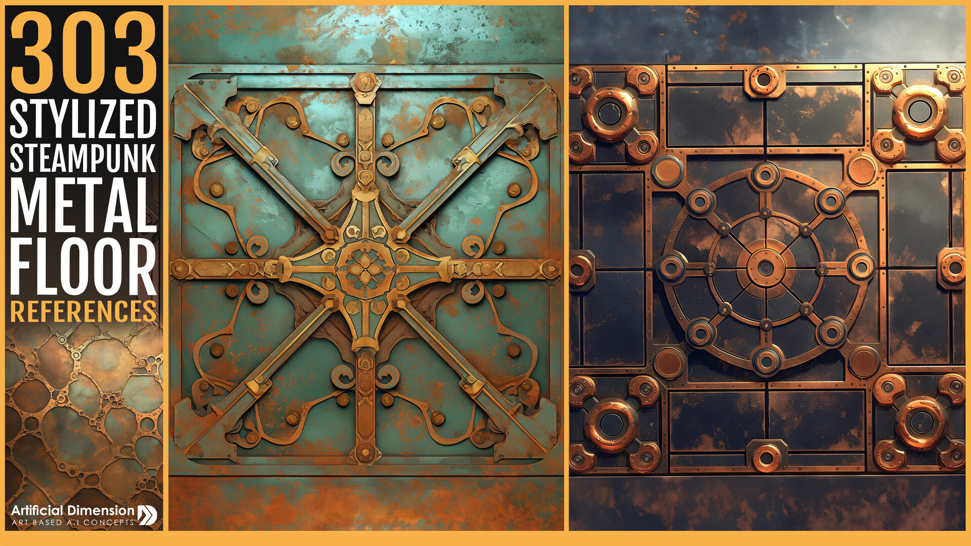 Artificial Dimension - 303 Stylized Steampunk Metal Floor