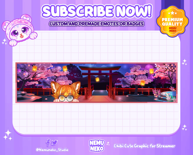 ArtStation - 🌸CUSTOM CHIBI CUTE BANNER for STREAMER🌸