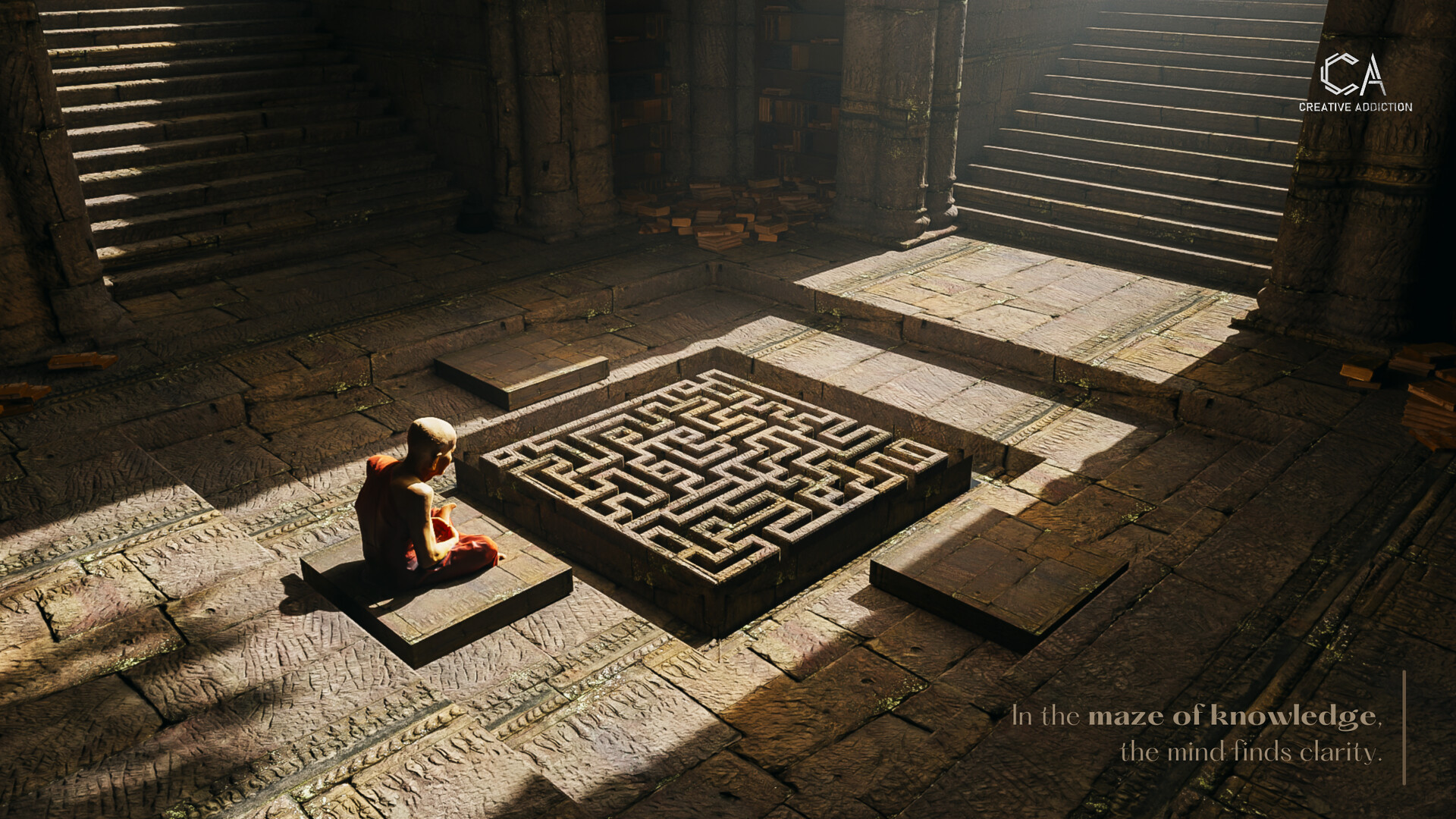 ArtStation - Ancient Monk Library