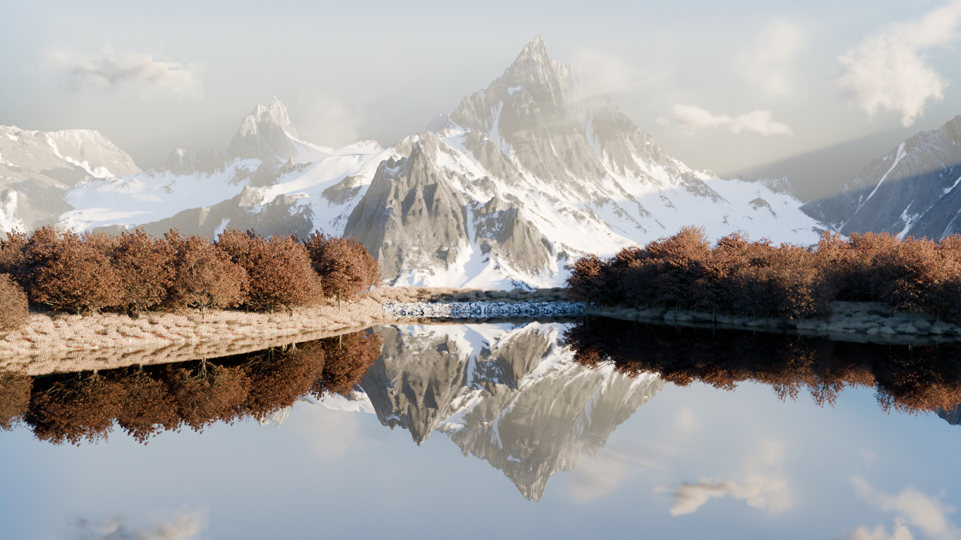 ArtStation - snowy mountains