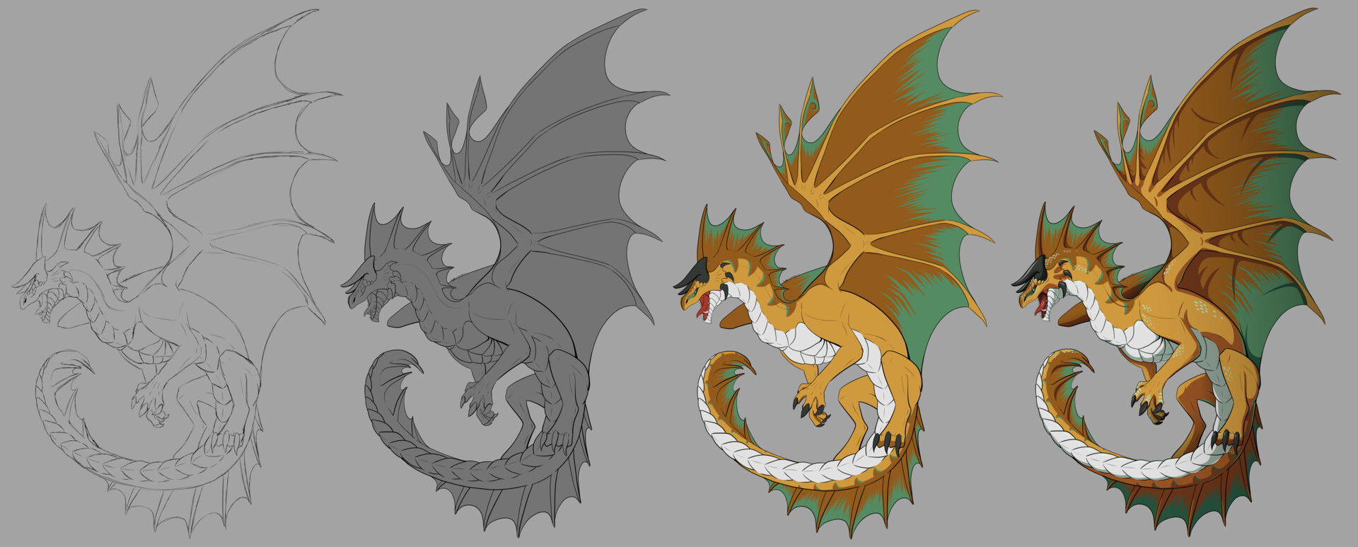 ArtStation - Bronze Dragon Process