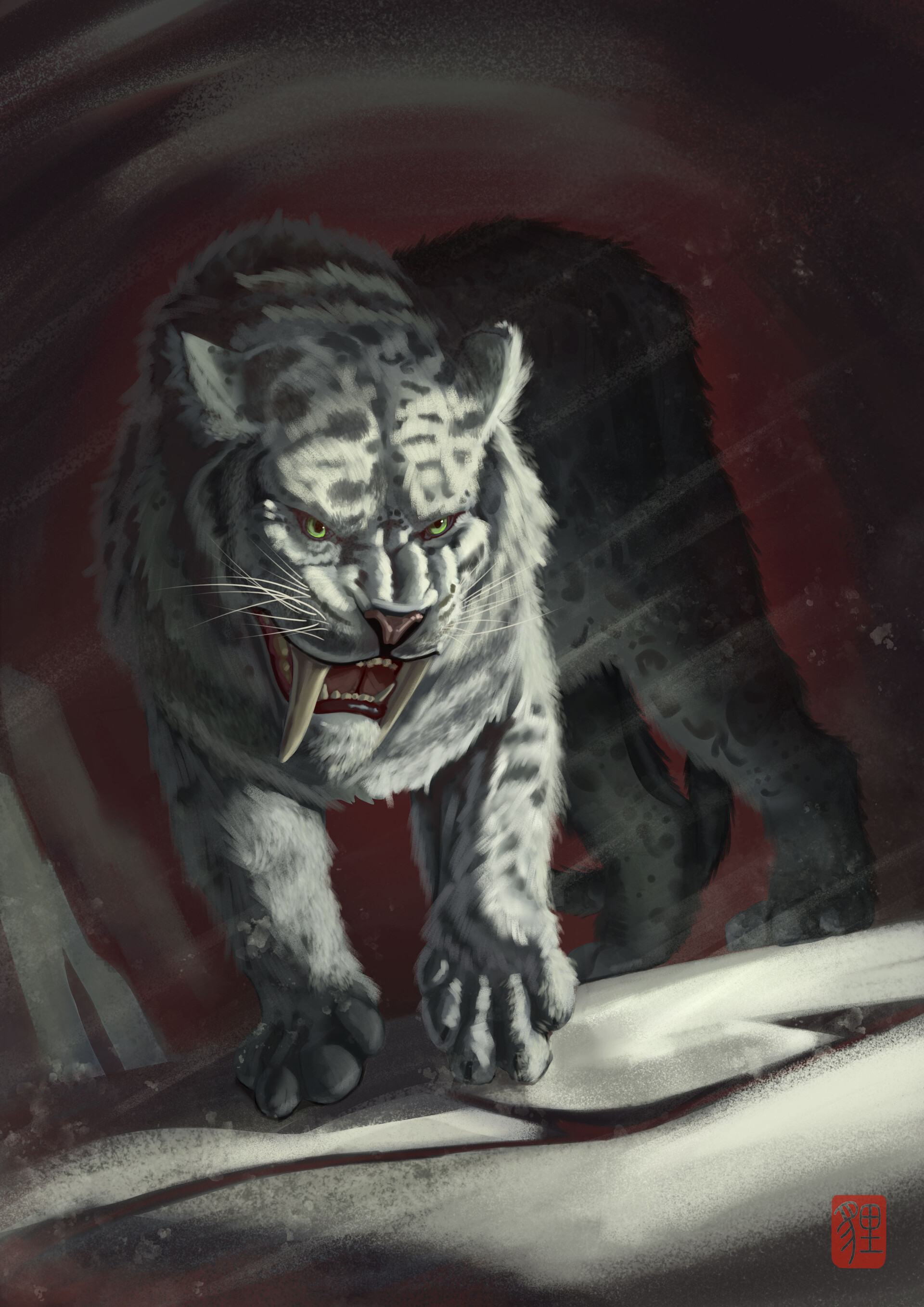 ArtStation - D&D Sabertooth White Tiger Commision
