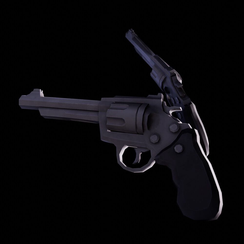 ArtStation - Stylized Low Poly Revolver