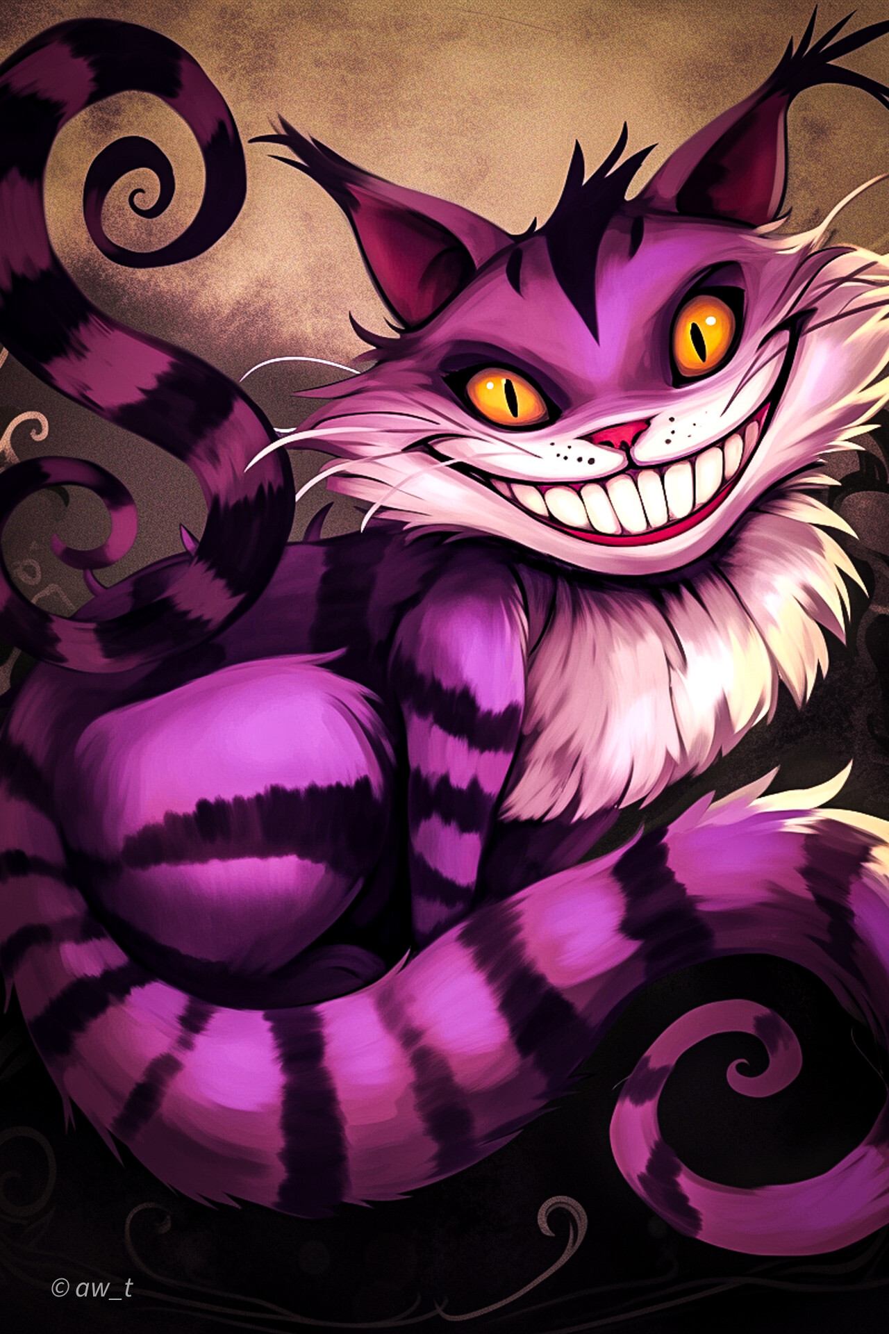 aw_t - Cheshire Cat Art. Alice In Wonderland Art