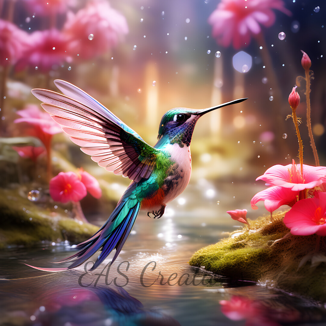 EtherealAura Studios - Zephyrwing Hummingbird: Whisperer of Enchanted ...