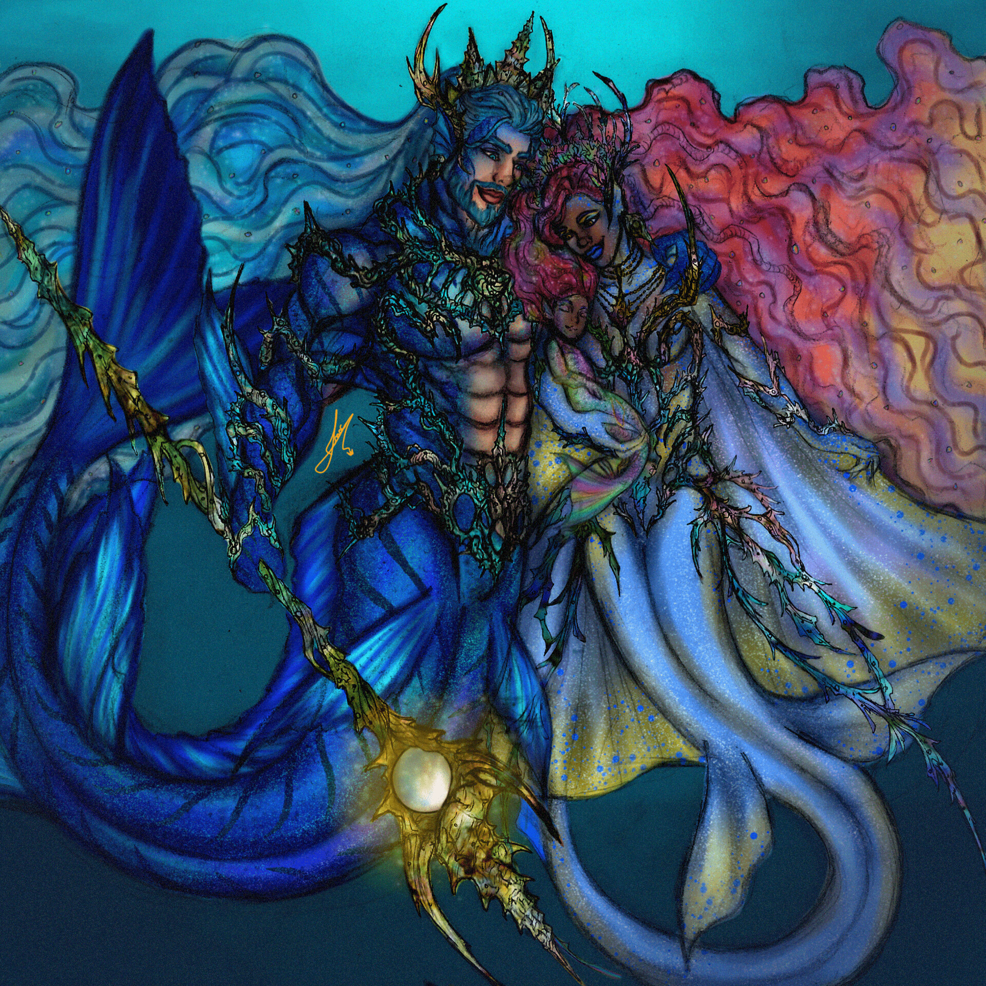 ArtStation - King Triton and Queen Athena 🌊