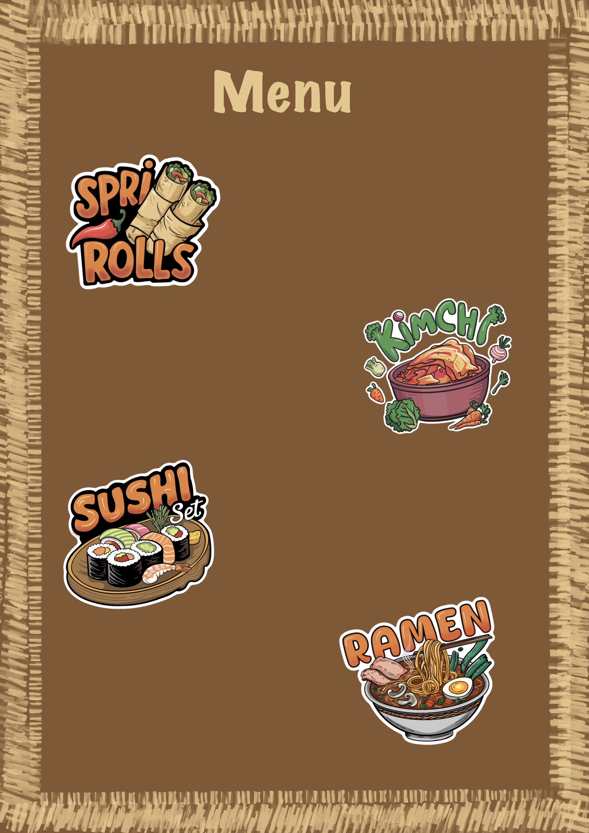 ArtStation - Simple Asian food menu with stickers