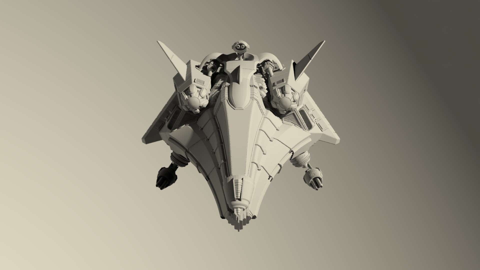 ArtStation - WIP: Starship Design I dubbed 'Starfox'