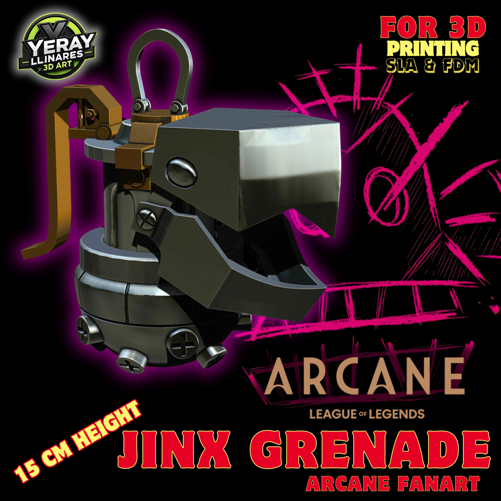 ArtStation - Customizable Jinx Grenade from League of Legends and Arcane