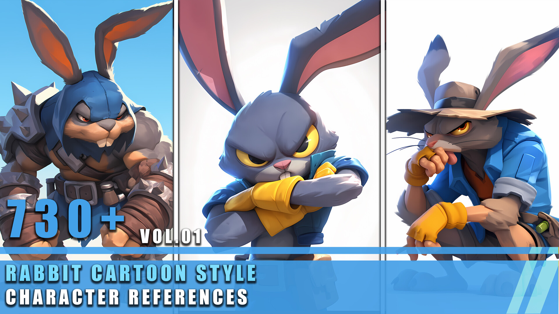 WaterLaw's Studio - 730+ Rabbit Cartoon Style - Character References Vol.01