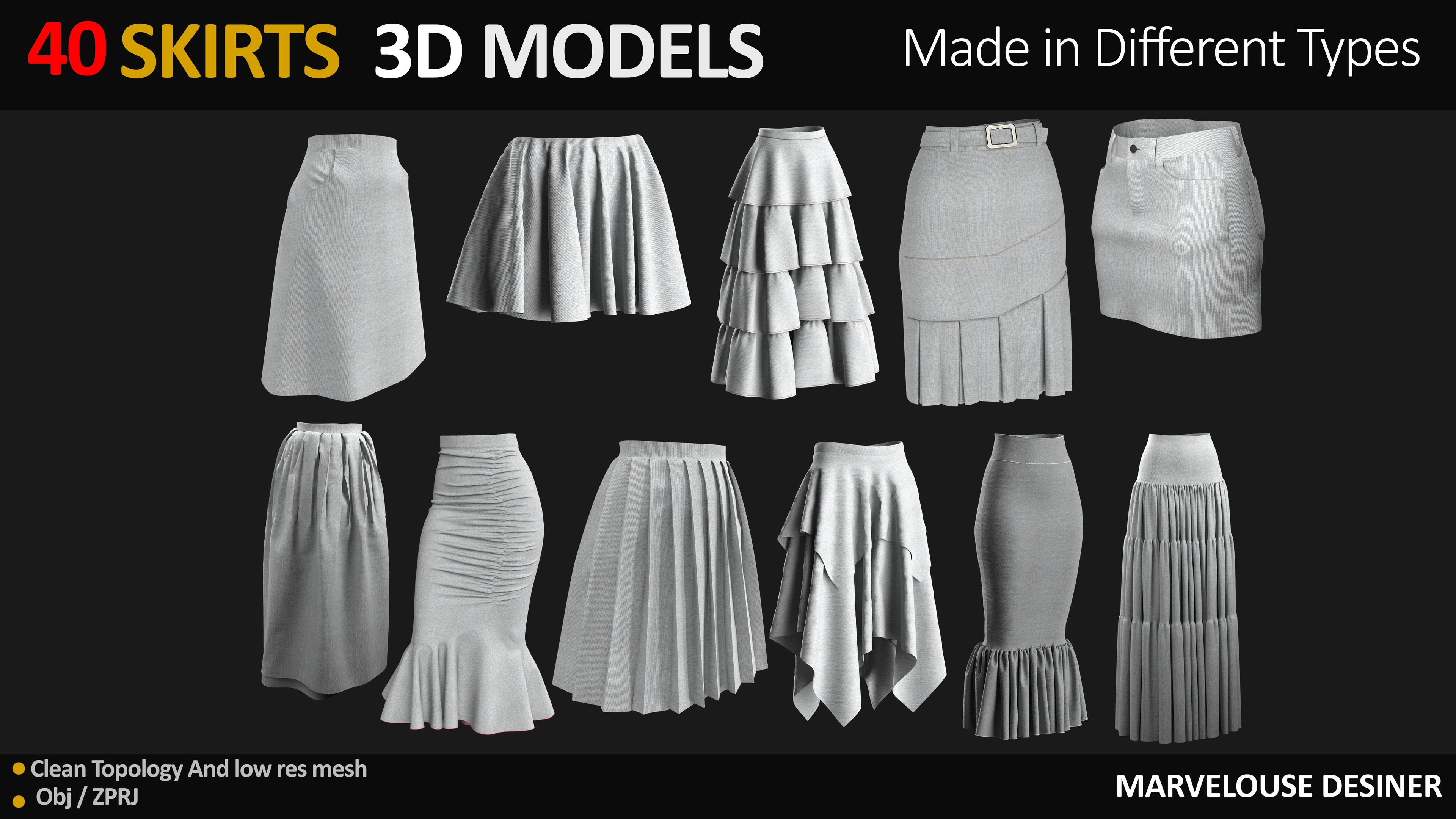 different skirts name
