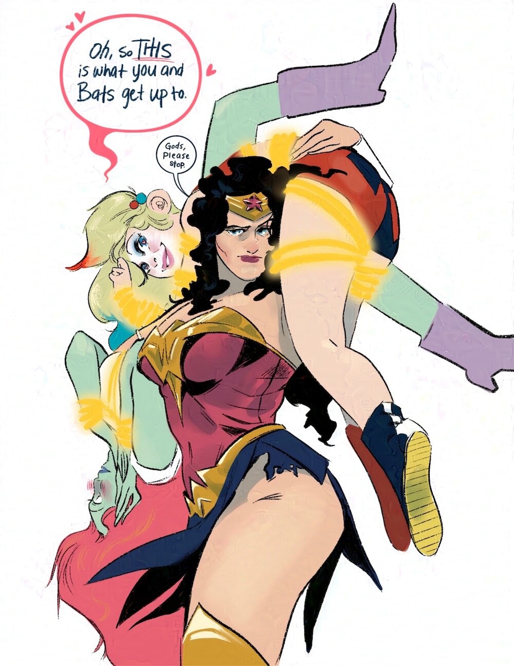 ArtStation - DC Comics Fan Piece: Wonder Woman, Harley Quinn, Poison Ivy (glazed)