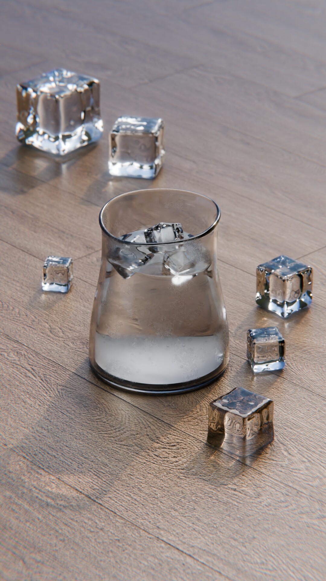 ArtStation - Water Glass Animation with Ice Cubes