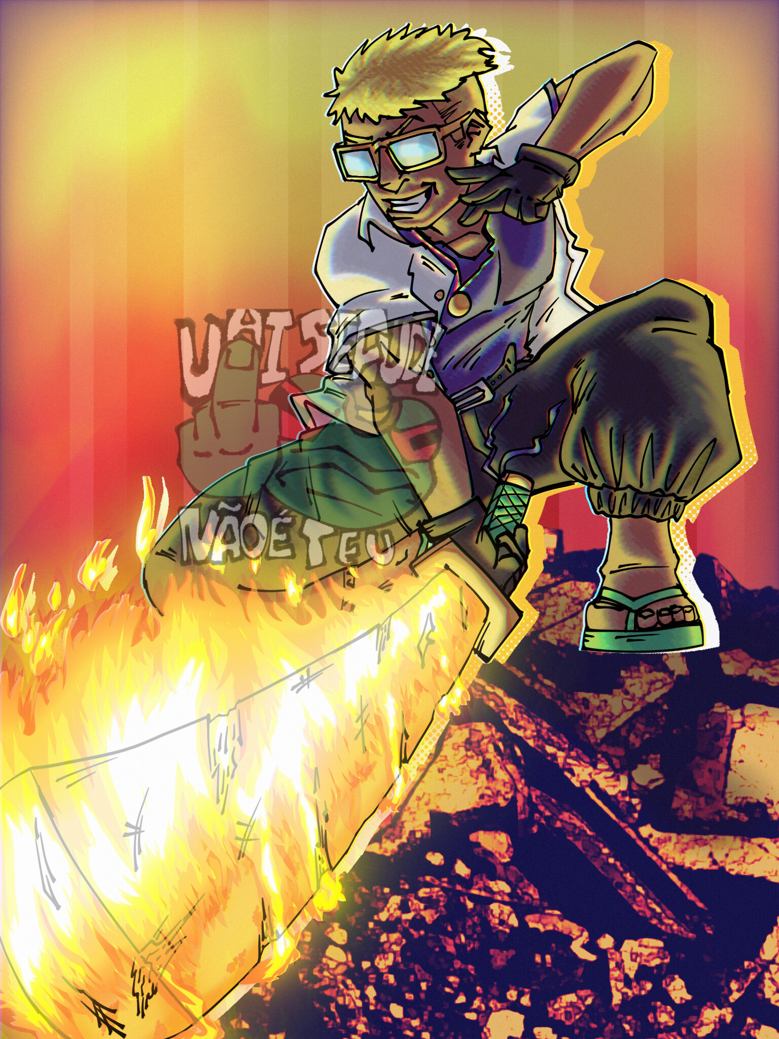 ArtStation - Fire sword comission