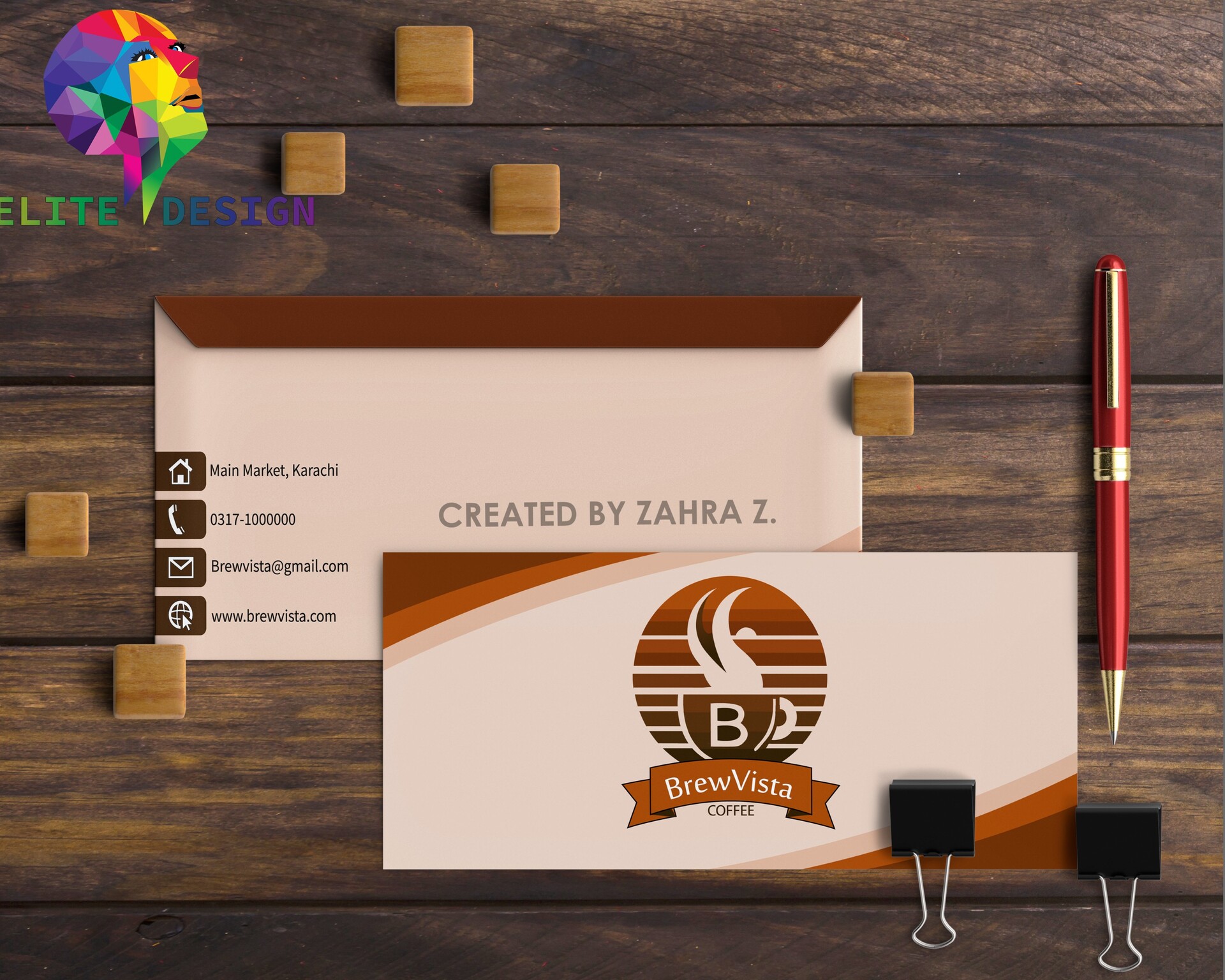 ArtStation - ENVELOPE design (brewvista coffee) #envelope #logodesigner ...